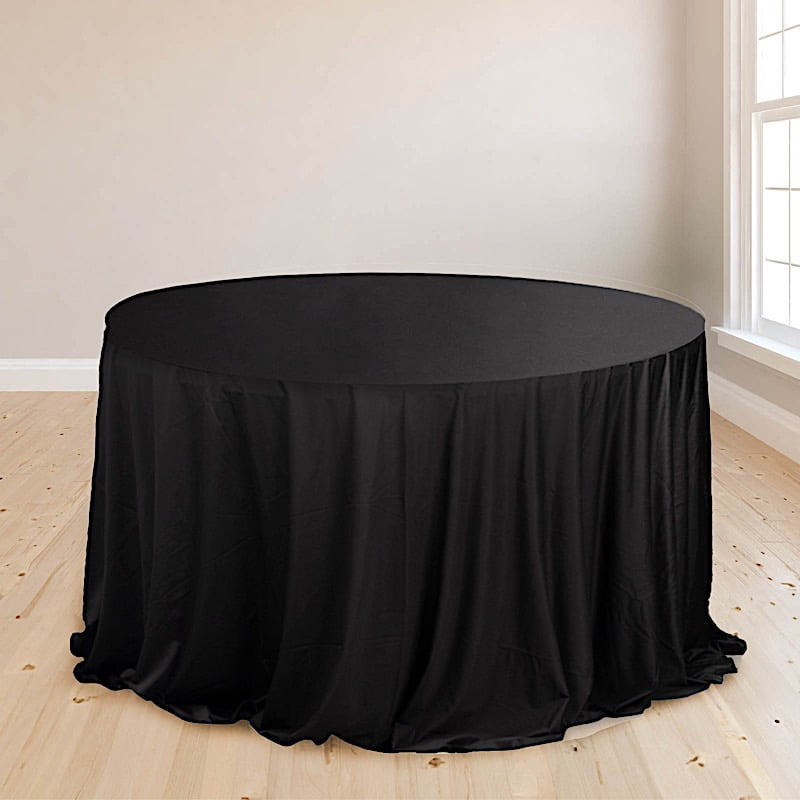 BalsaCircle 132 in Black Scuba Polyester Round Tablecloth Party Linens ...