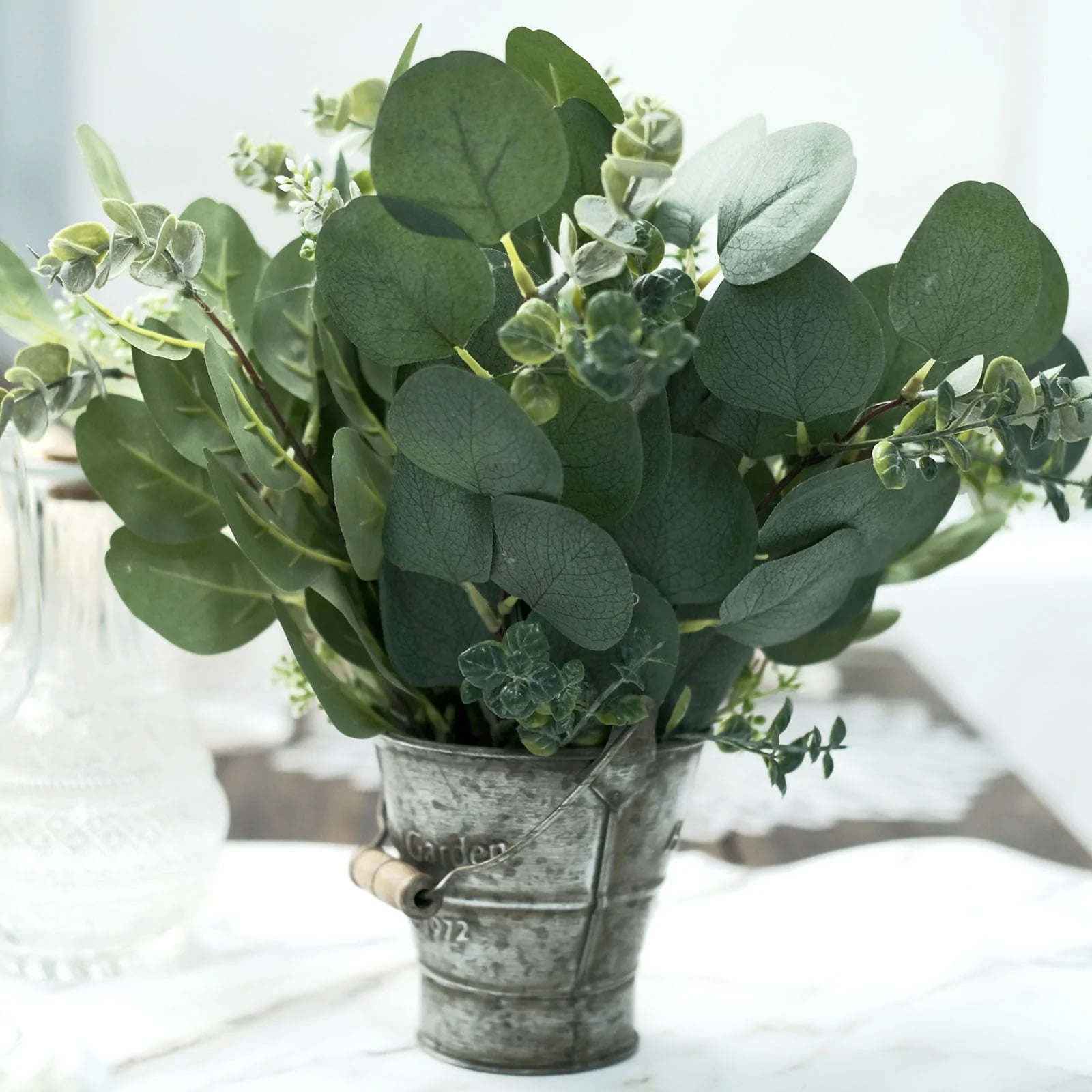 BalsaCircle 14 Green 12 Artificial Eucalyptus Leaves Sprays Stems Party ...