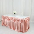 BalsaCircle 14 feet x 29" Satin Drape Banquet Table Skirt Dusty Rose ...