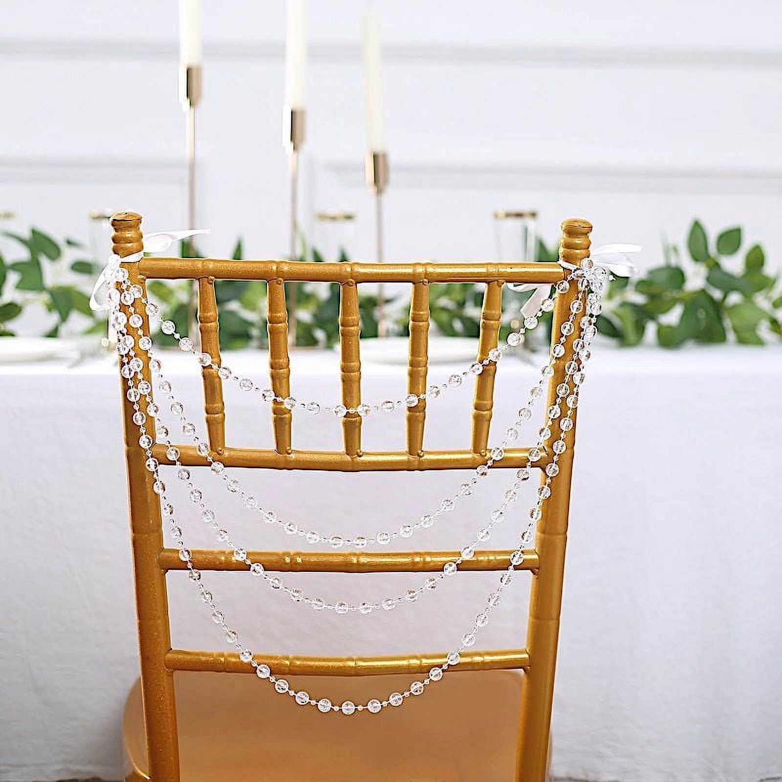 Balsa Circle 16 in Clear Pre-Tied Faux Pearl Garland Chiavari Chair ...