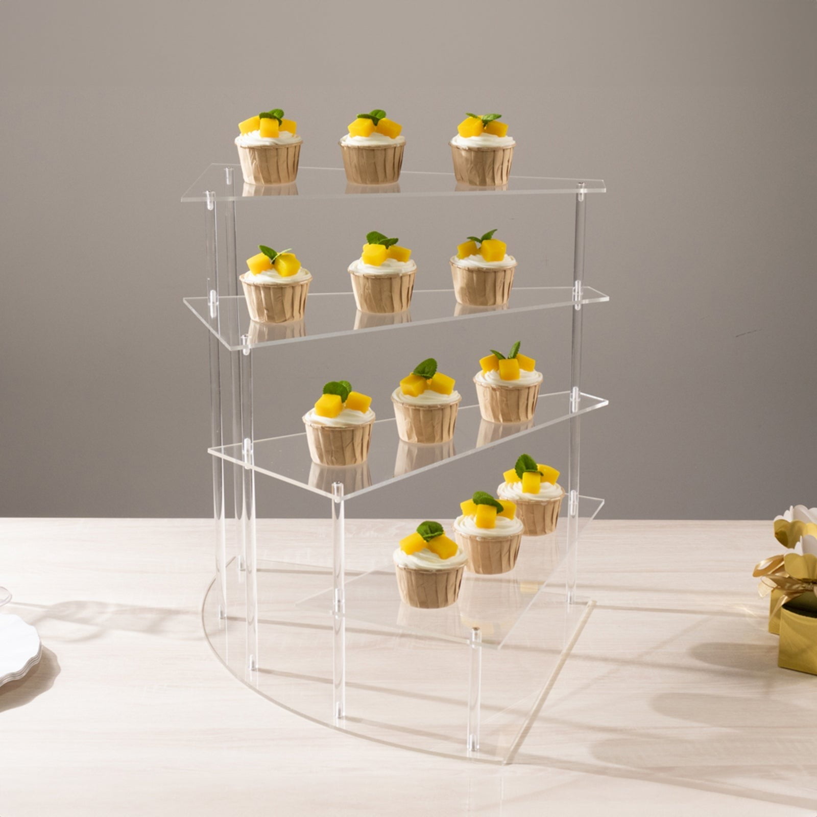 BalsaCircle 17 in Clear Acrylic Cupcake Display Stand Spiral Stairway ...