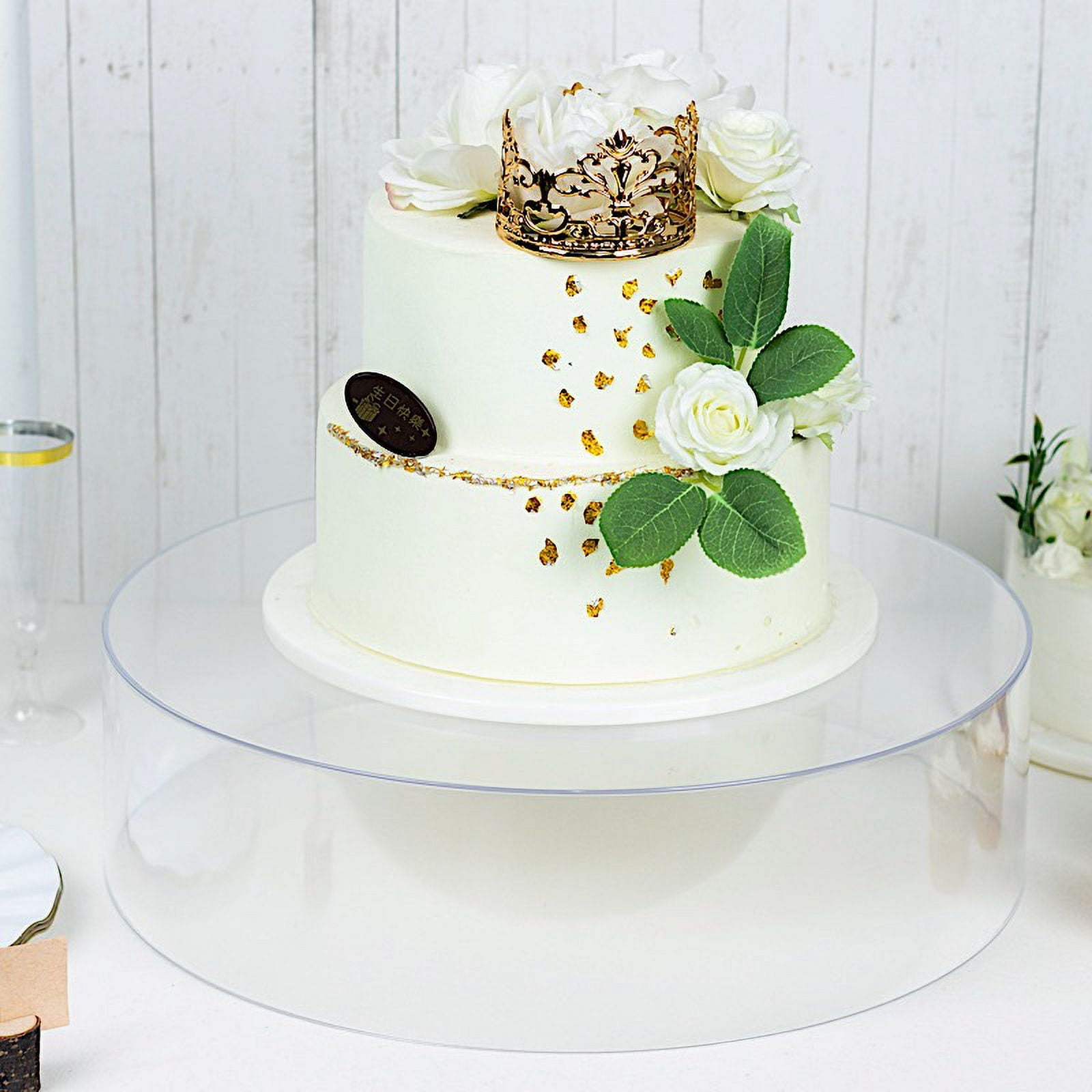 BalsaCircle 18" Clear Round Acrylic Cake Stand Display Box Pedestal ...