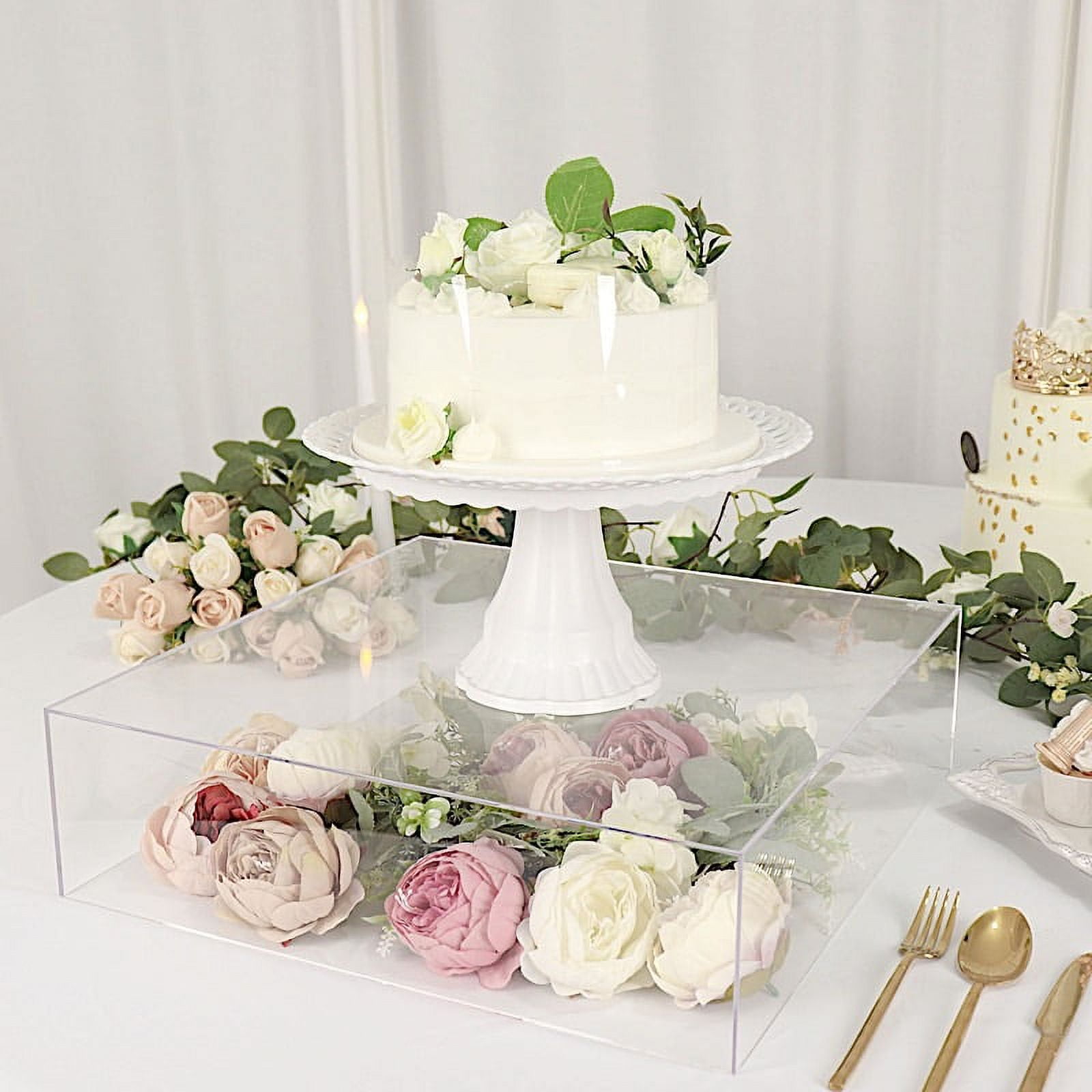 Balsa Circle 18x18" Clear Acrylic Display Box Cake Stand Centerpiece ...