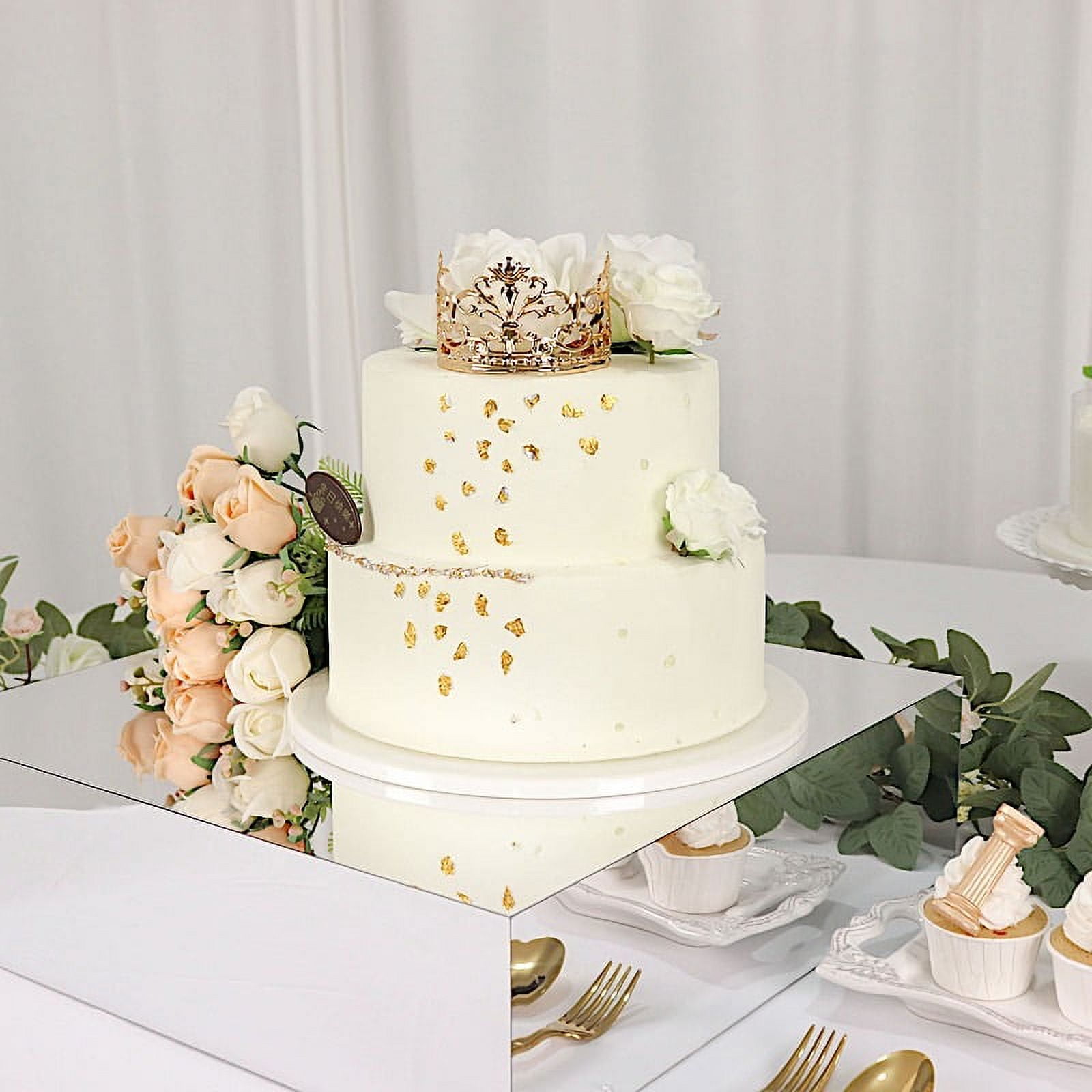 Balsa Circle 18x18" Silver Acrylic Display Box Cake Stand Centerpiece ...