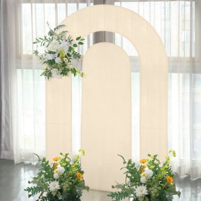 BalsaCircle 7 feet White Spandex Backdrop Arch Cover for Arc de ...