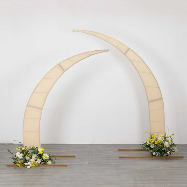BalsaCircle 2 Beige Spandex Fitted Half Crescent Moon Backdrop Stand ...
