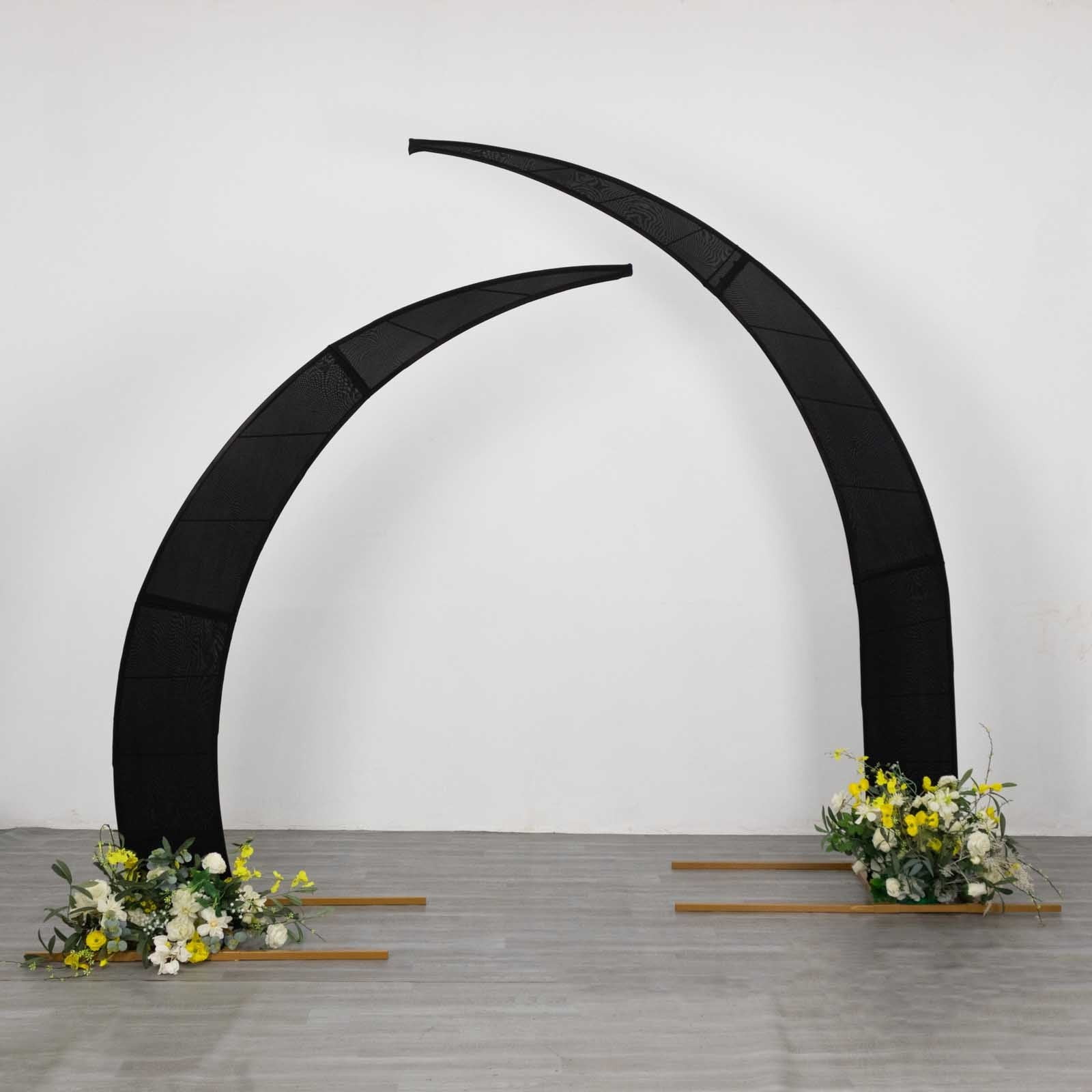 BalsaCircle 2 Black Spandex Fitted Half Crescent Moon Backdrop Stand ...