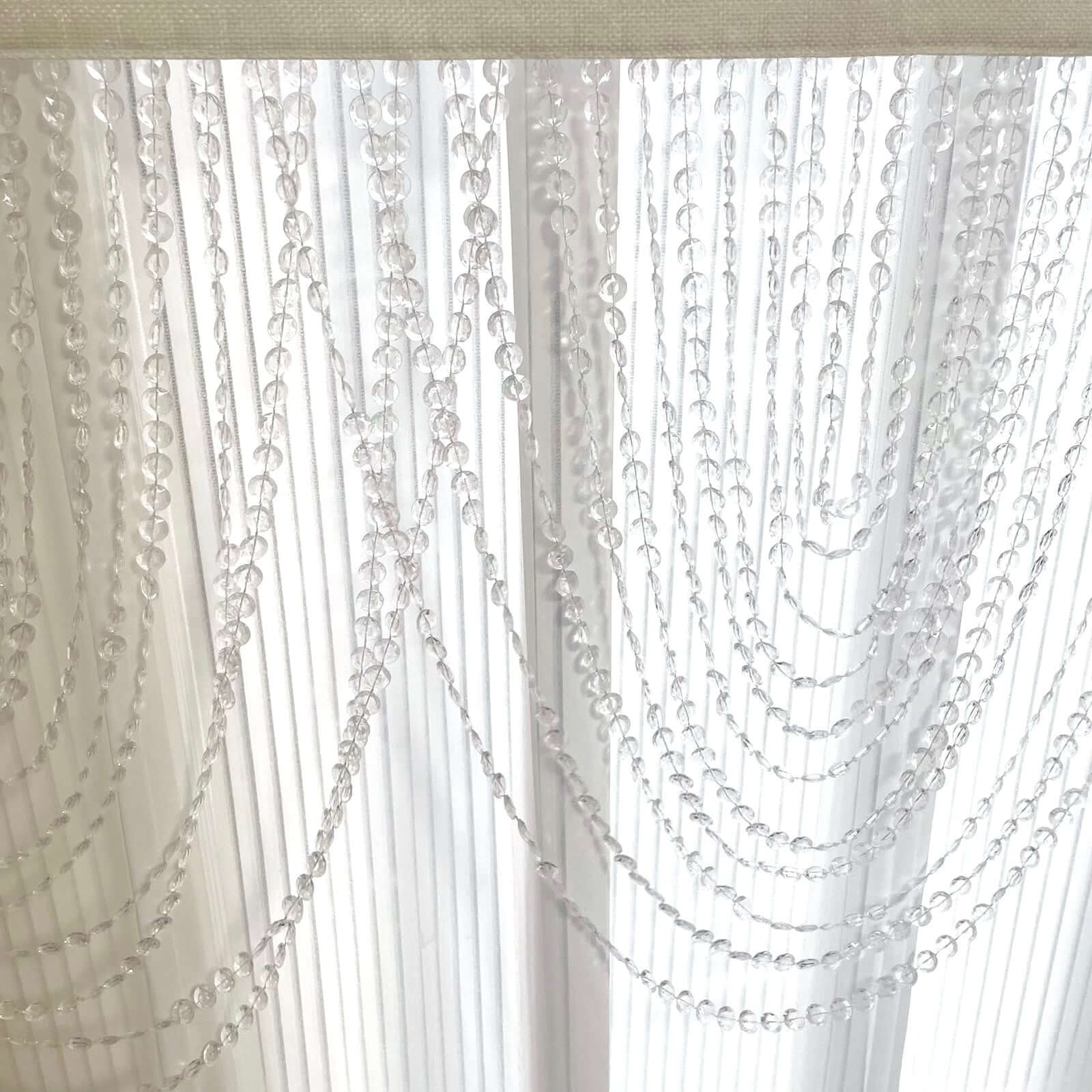 BalsaCircle 2 Clear Acrylic Crystal Beaded Doorway Curtains Valance ...