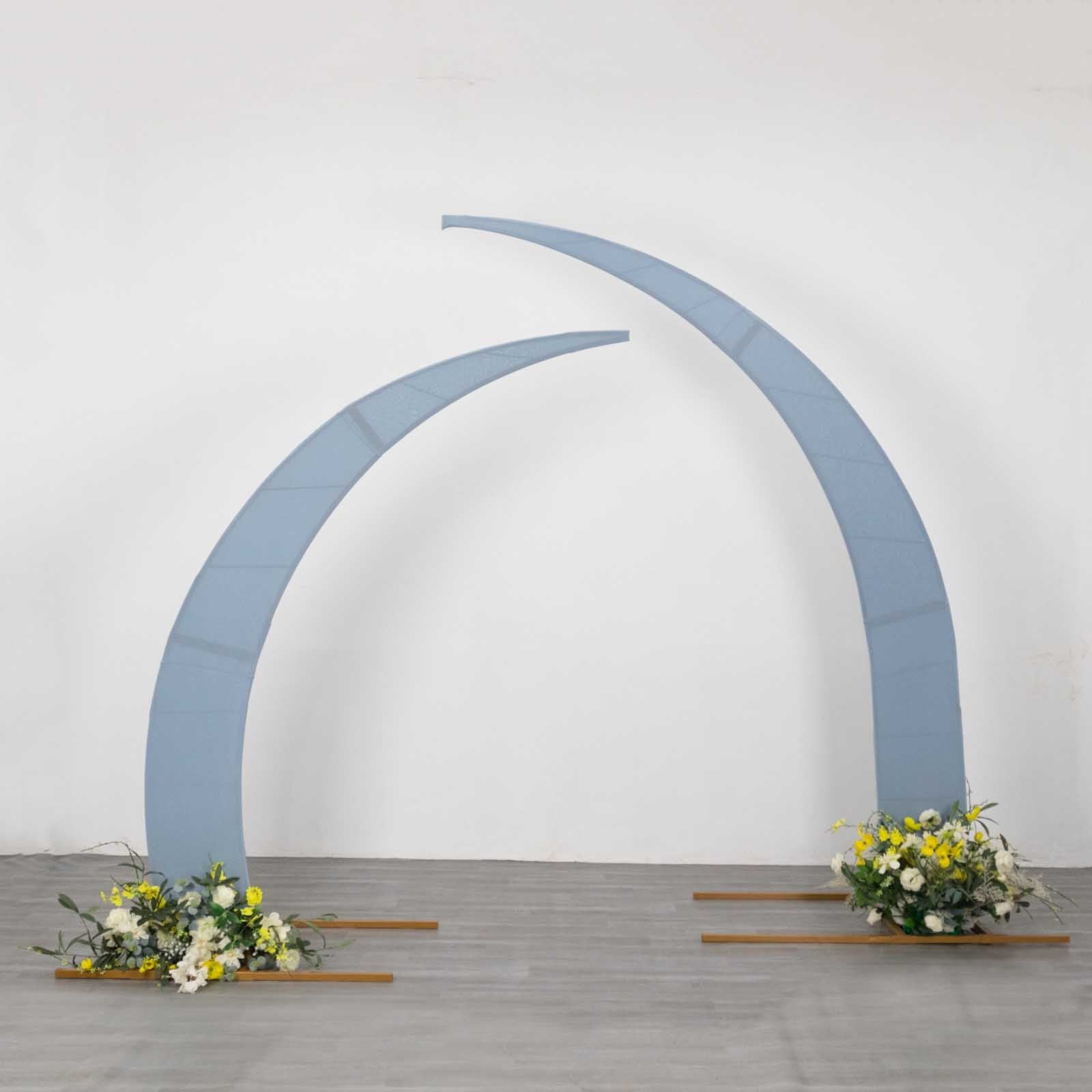 BalsaCircle 2 Dusty Blue Spandex Fitted Half Crescent Moon Backdrop ...
