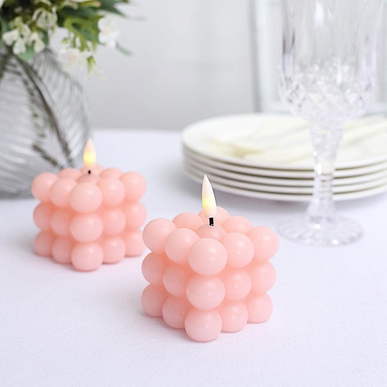 BalsaCircle 2 Flameless 2 in Warm White LED Light Bubble Cube Candles ...