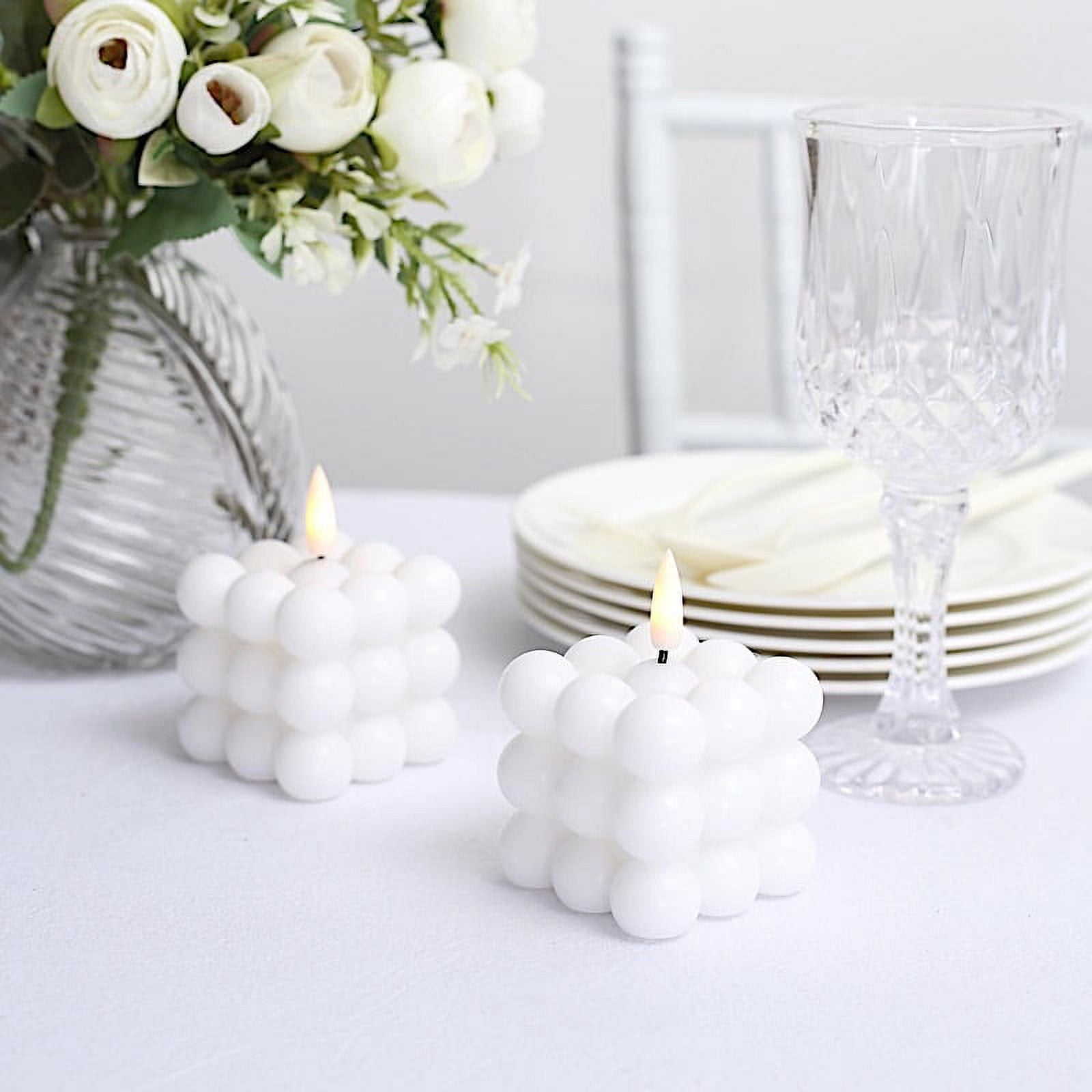 BalsaCircle 2 Flameless 2 in Warm White LED Light Bubble Cube Candles ...
