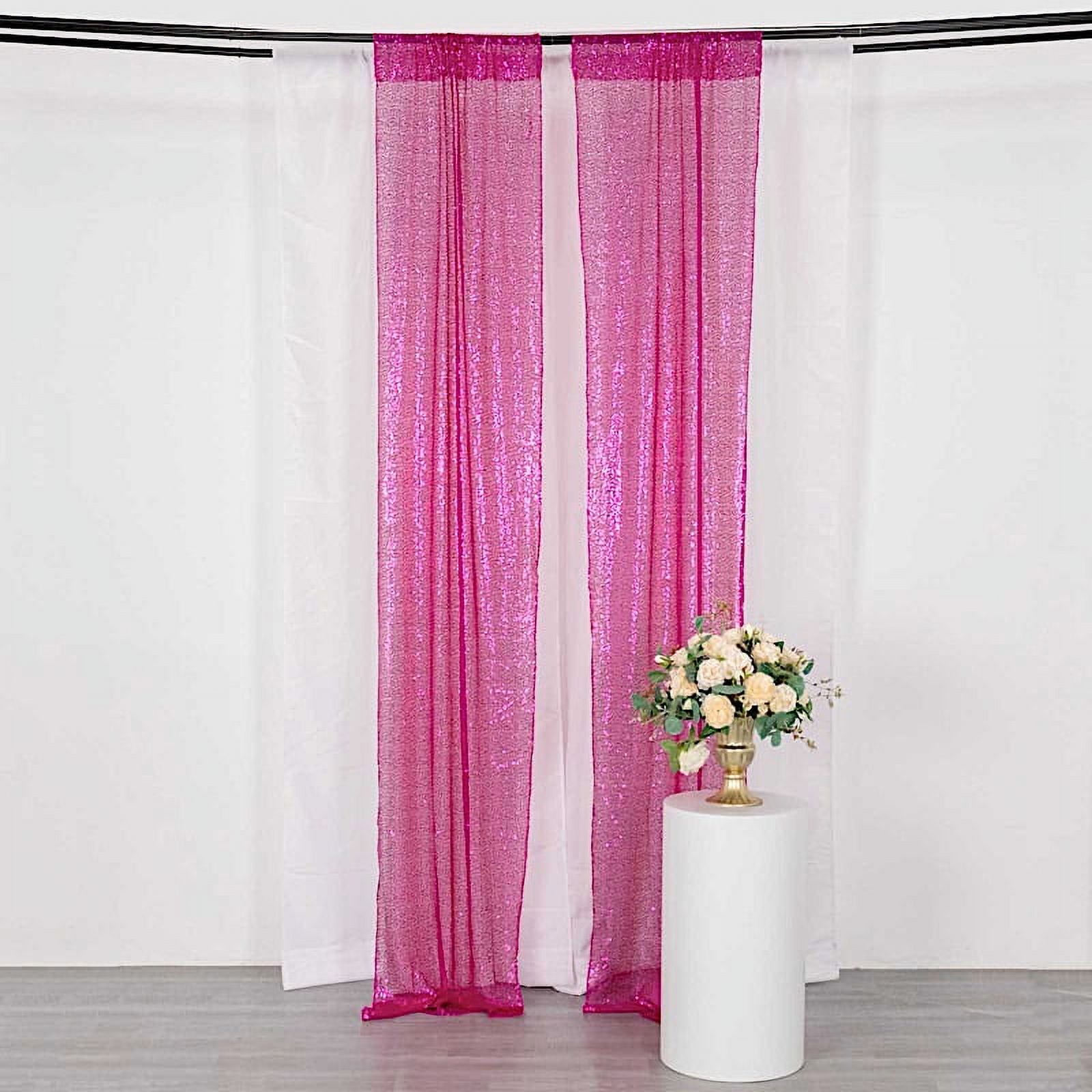 BalsaCircle 2 Fuchsia Panels 8 x 2 feet Sequin Drapery Backdrop ...