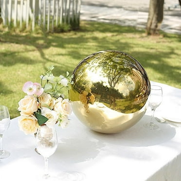 BalsaCircle 16" Silver Stainless Steel Globe Gazing Reflective Mirror ...