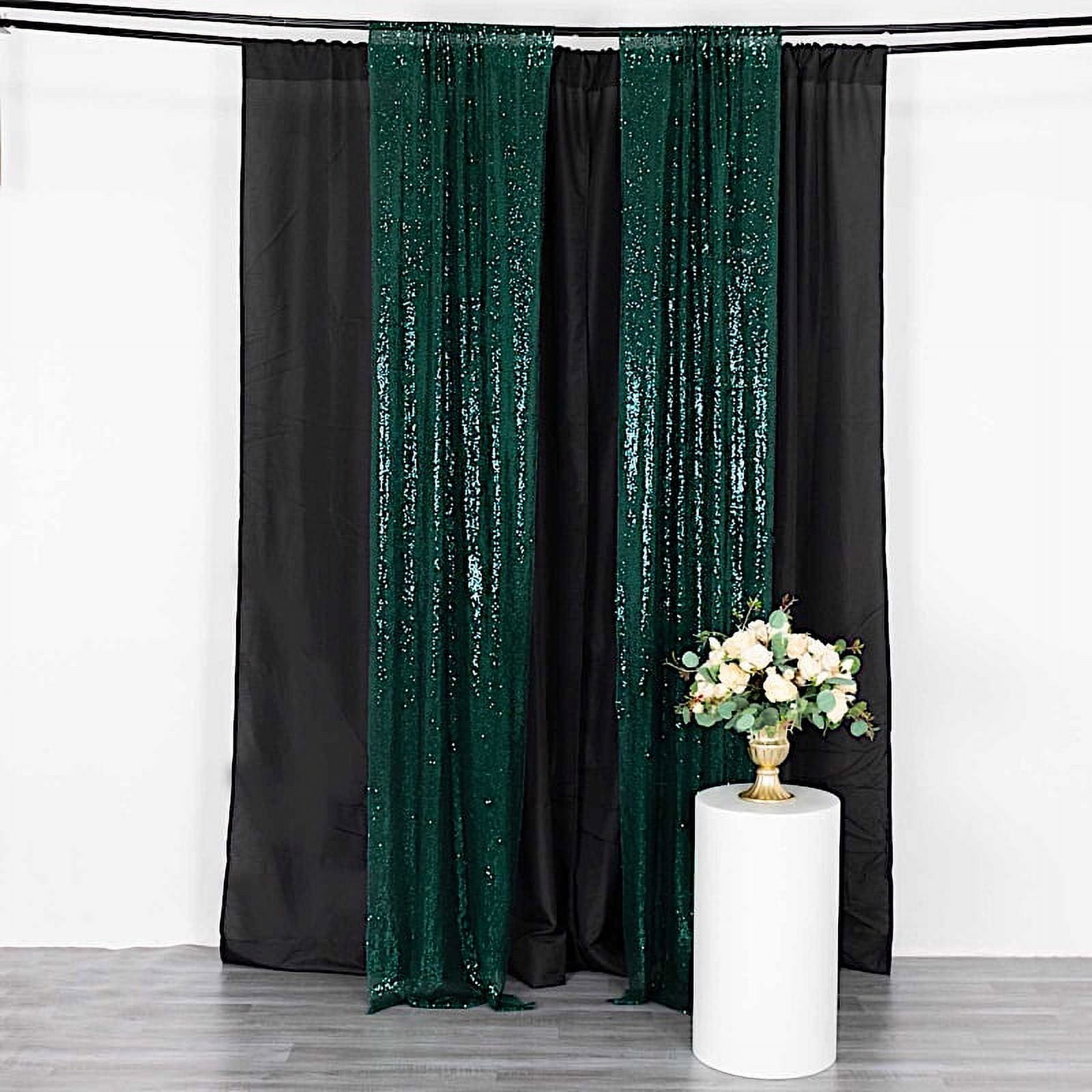 BalsaCircle 2 Hunter Green Panels 8 x 2 feet Sequin Drapery Backdrop ...