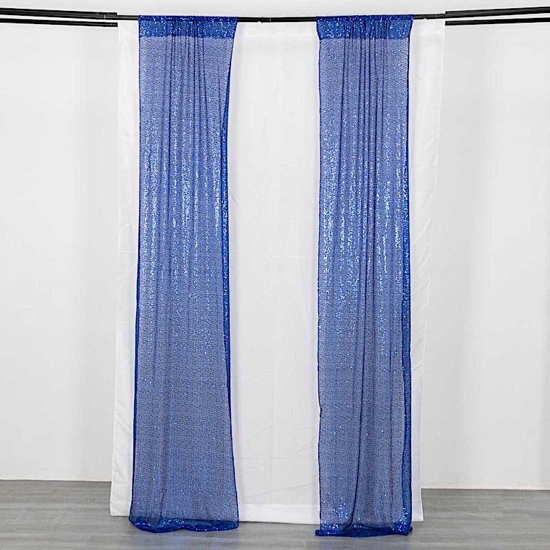 BalsaCircle 2 Royal Blue Panels 8 x 2 feet Sequin Drapery Backdrop ...