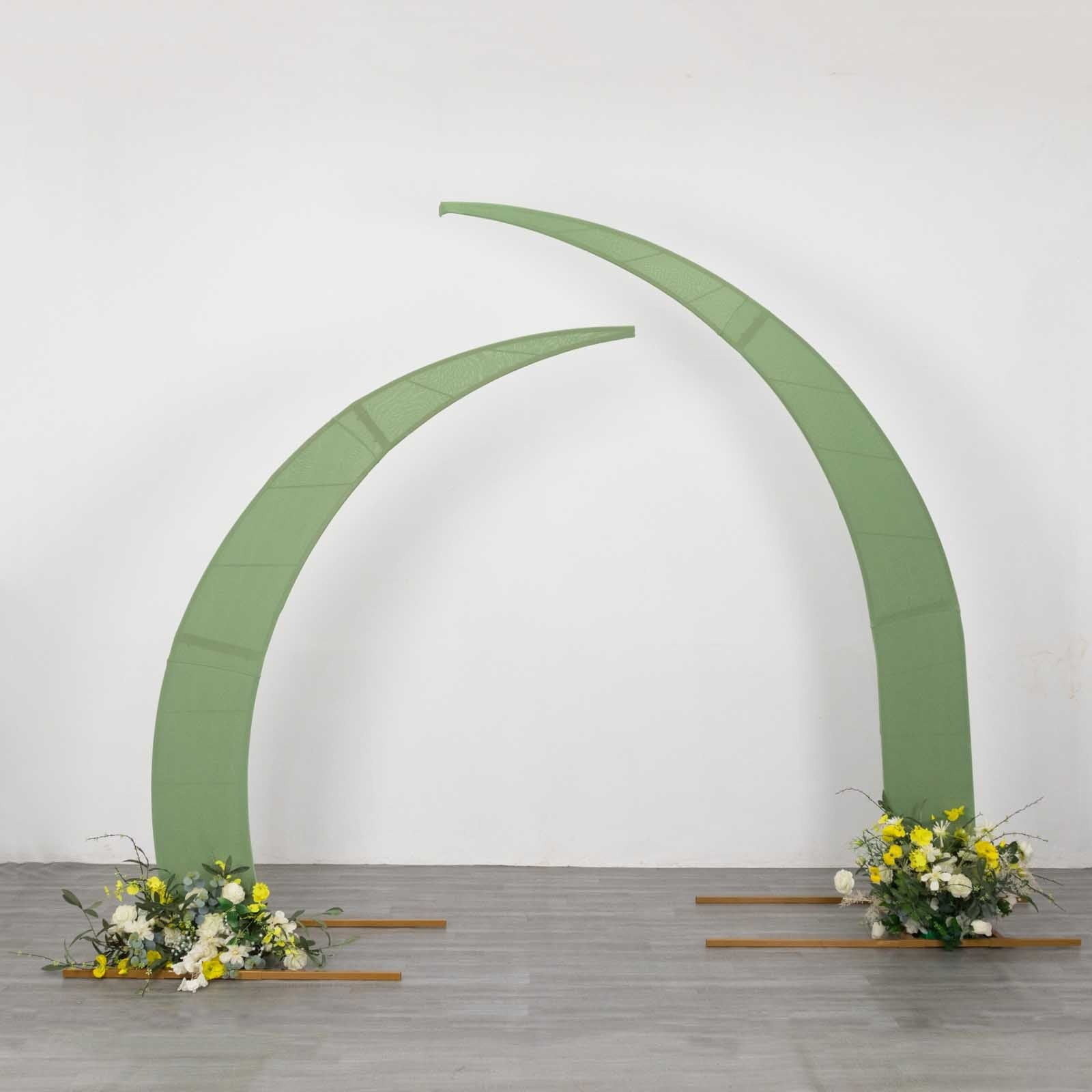 BalsaCircle 2 Sage Green Spandex Fitted Half Crescent Moon Backdrop ...