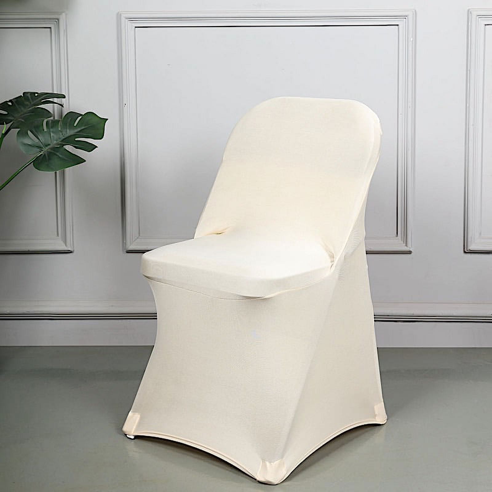 BalsaCircle 20 Beige Spandex Stretchable Folding Solid Chair Covers ...