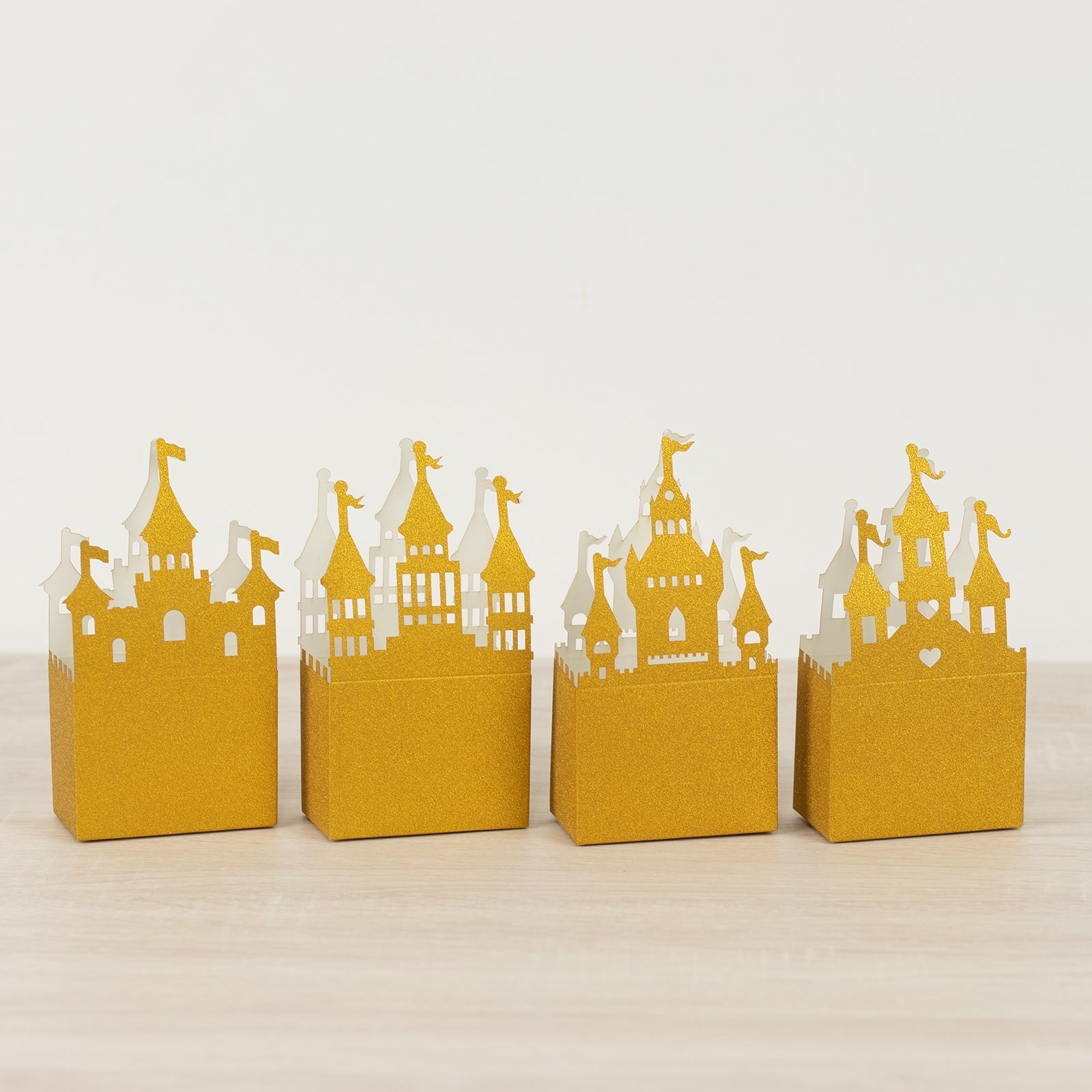 BalsaCircle 20 Gold Glitter Princess Castle Favor Boxes Presents ...