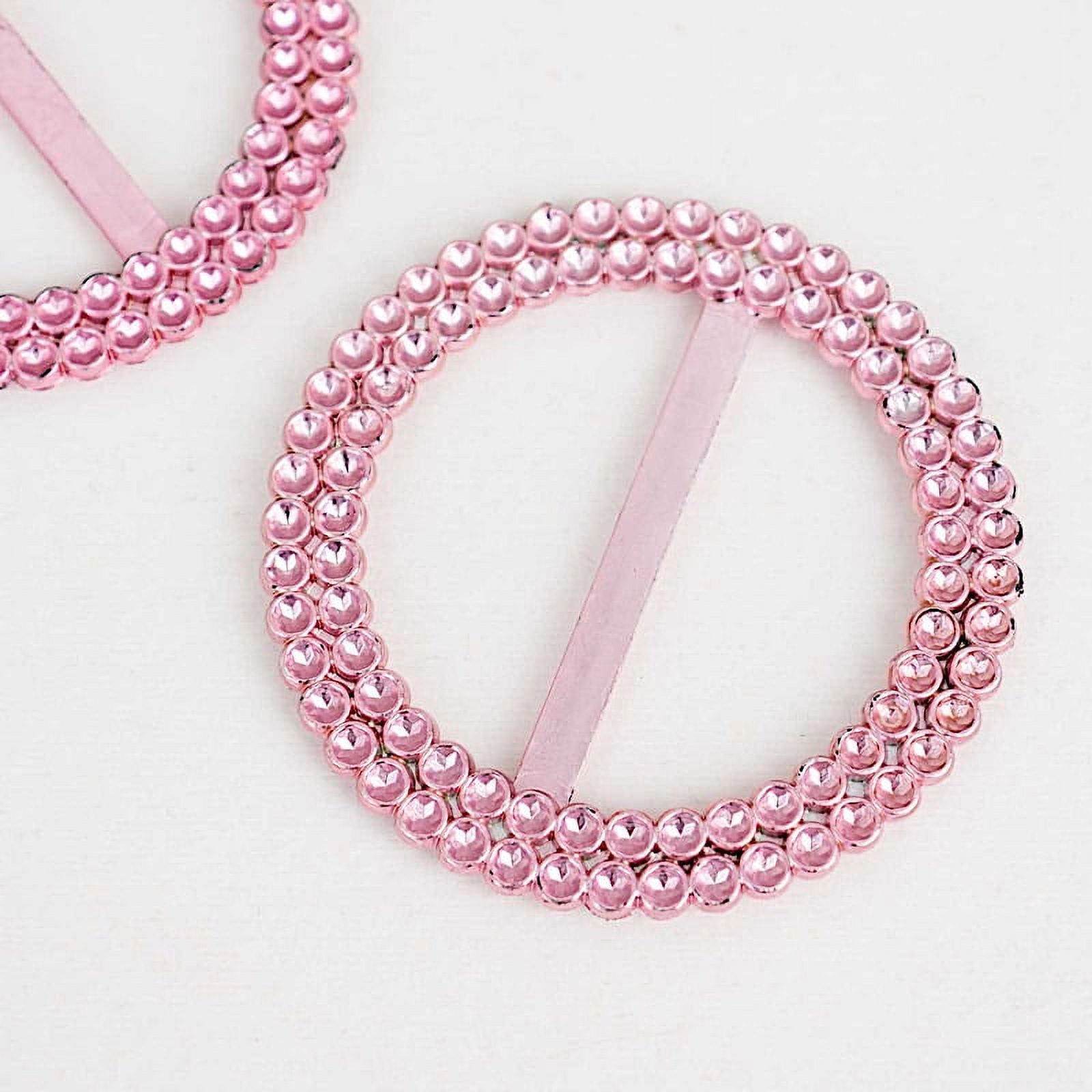 BalsaCircle 20 Pink 2" Round Chair Sash Buckles Acrylic Rhinestones ...