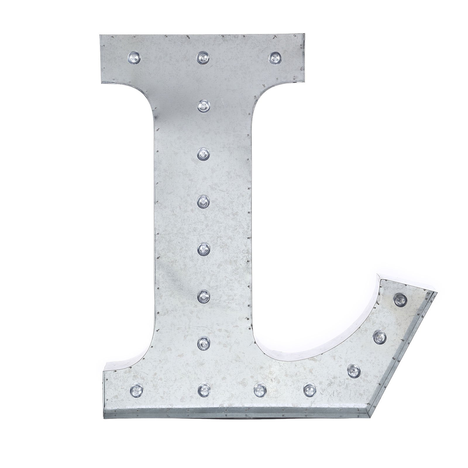 BalsaCircle 20" Silver L Marquee Letter Warm White LED Lighted Sign ...