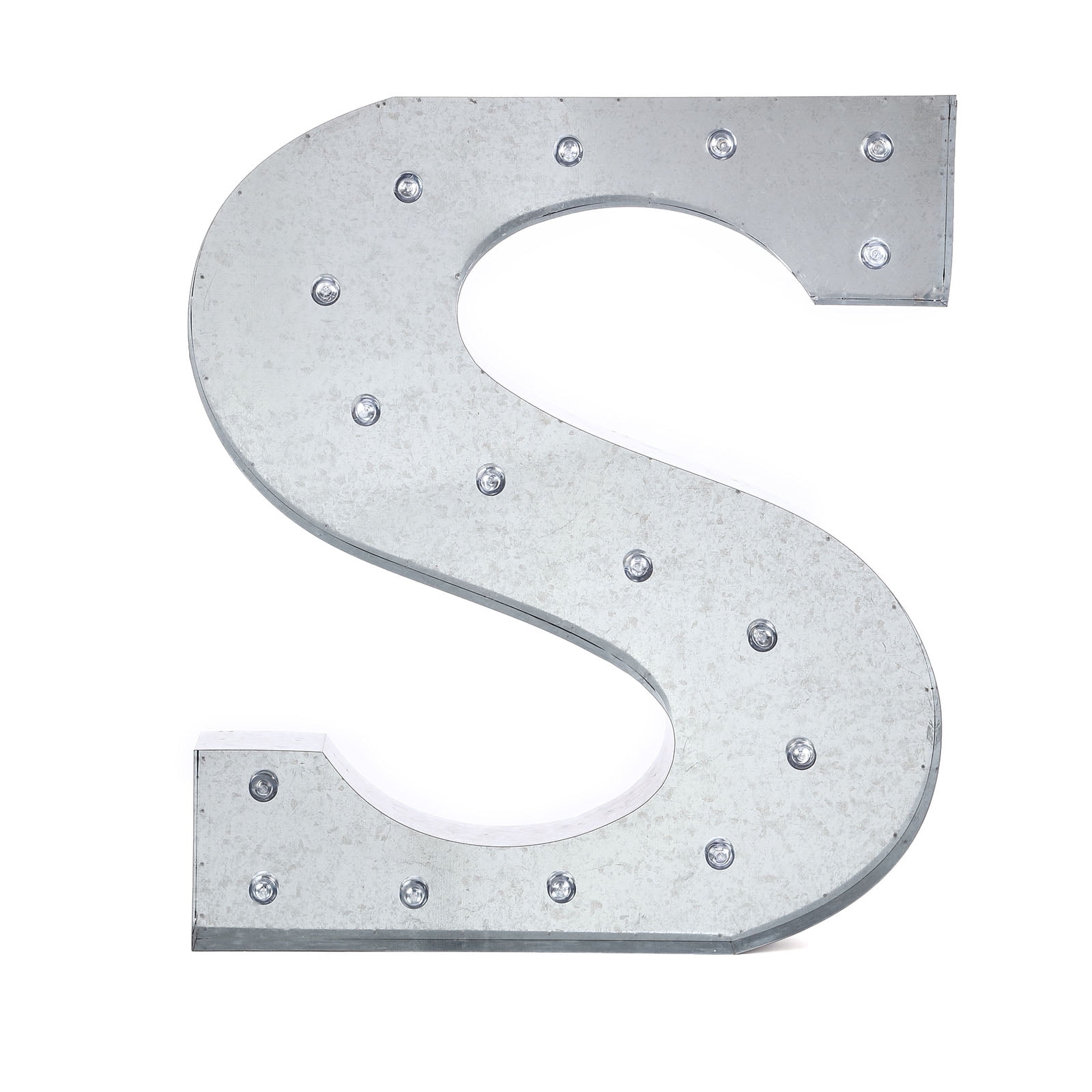 BalsaCircle 20" Silver Marquee Letter Warm White LED Lighted Sign Metal ...