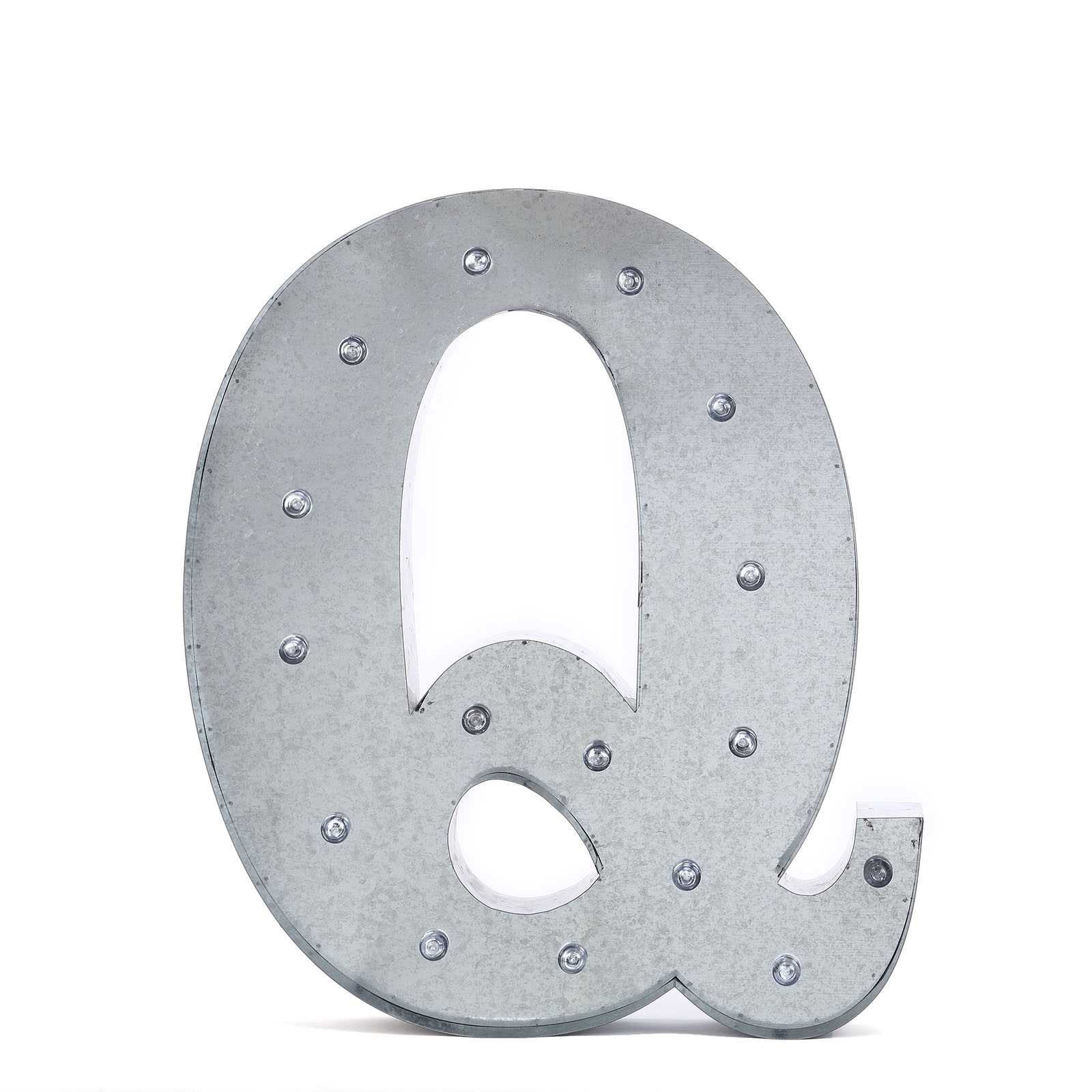 BalsaCircle 20" Silver Q Marquee Letter Warm White LED Lighted Sign ...