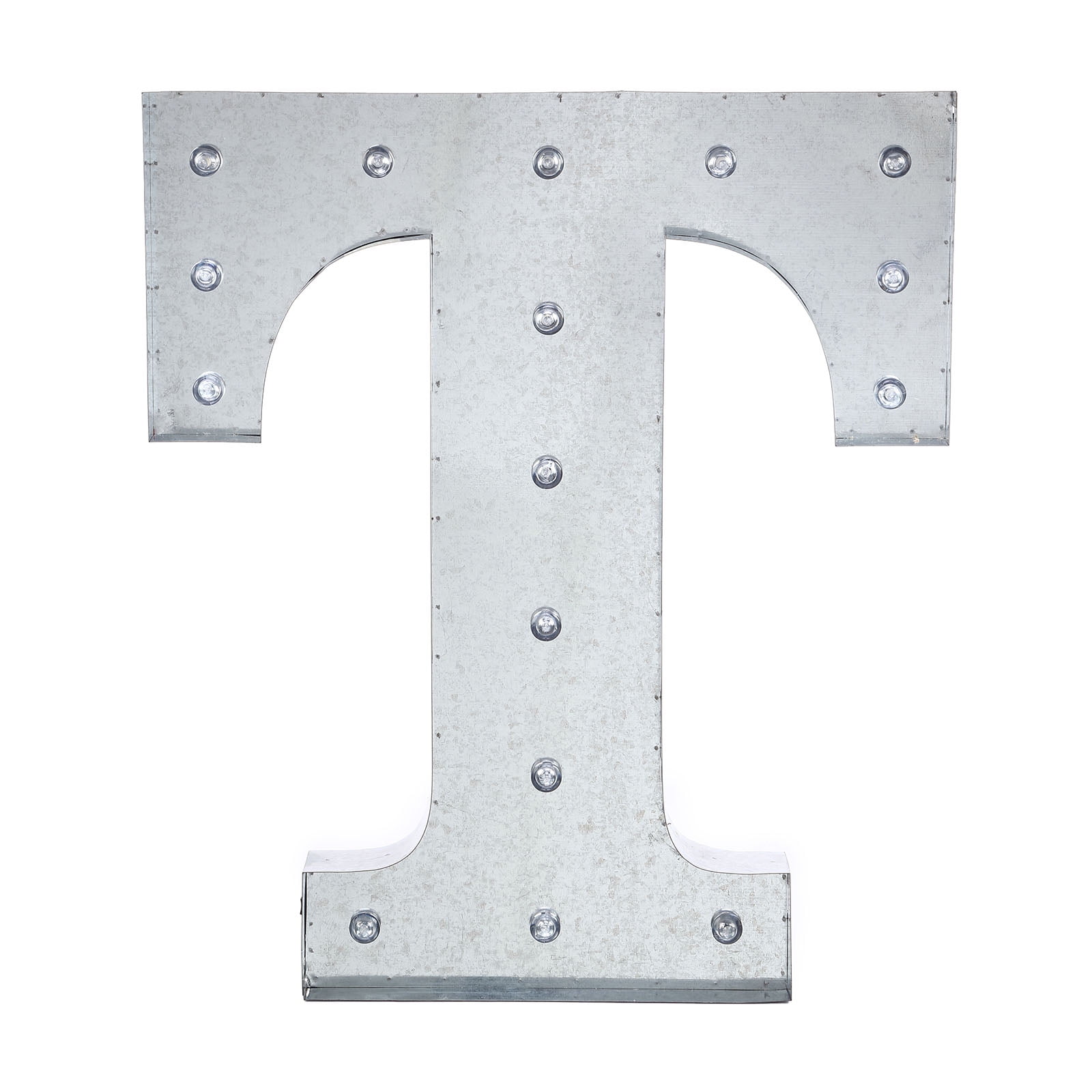 BalsaCircle 20" Silver T Marquee Letter Warm White LED Lighted Sign ...