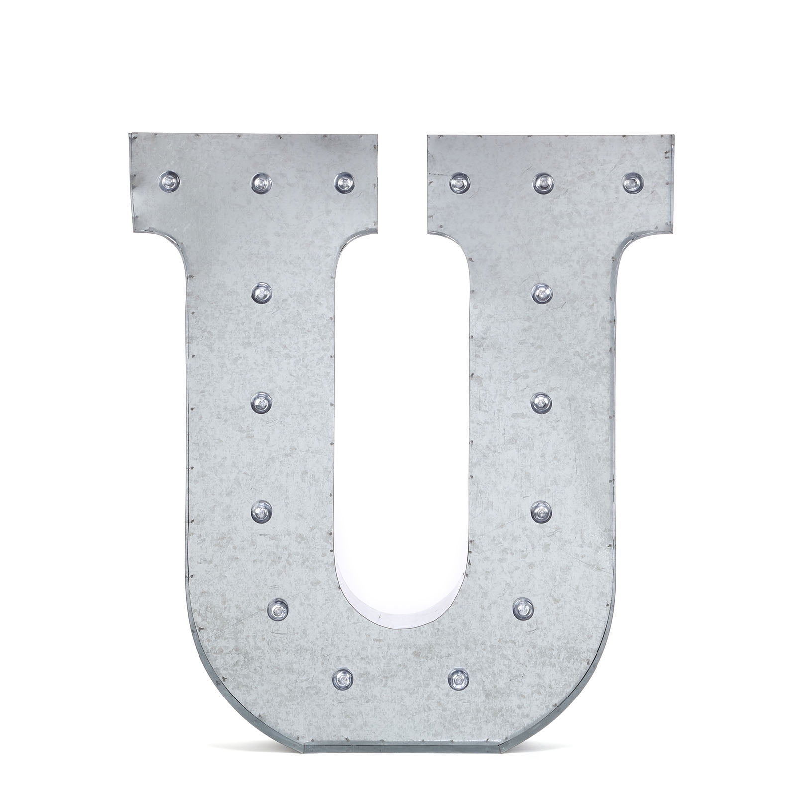 BalsaCircle 20" Silver U Marquee Letter Warm White LED Lighted Sign ...