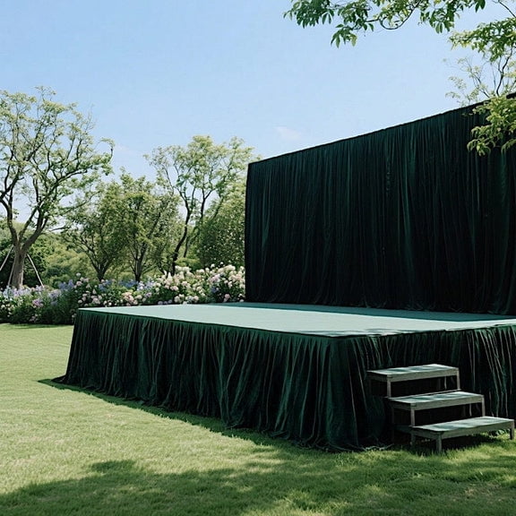 BalsaCircle 20 feet x 36" Hunter Green Portable Polyester Stage ...