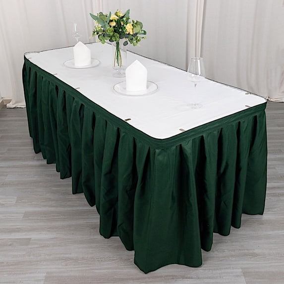 Balsa Circle 21ft x 29in Polyester Banquet Table Skirt, Hunter Emerald ...