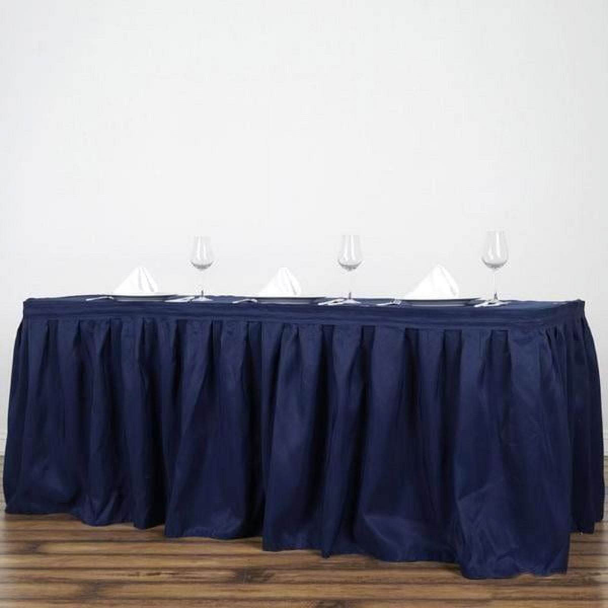 BalsaCircle 21 feet x 29" Polyester Banquet Table Skirt Navy Blue ...