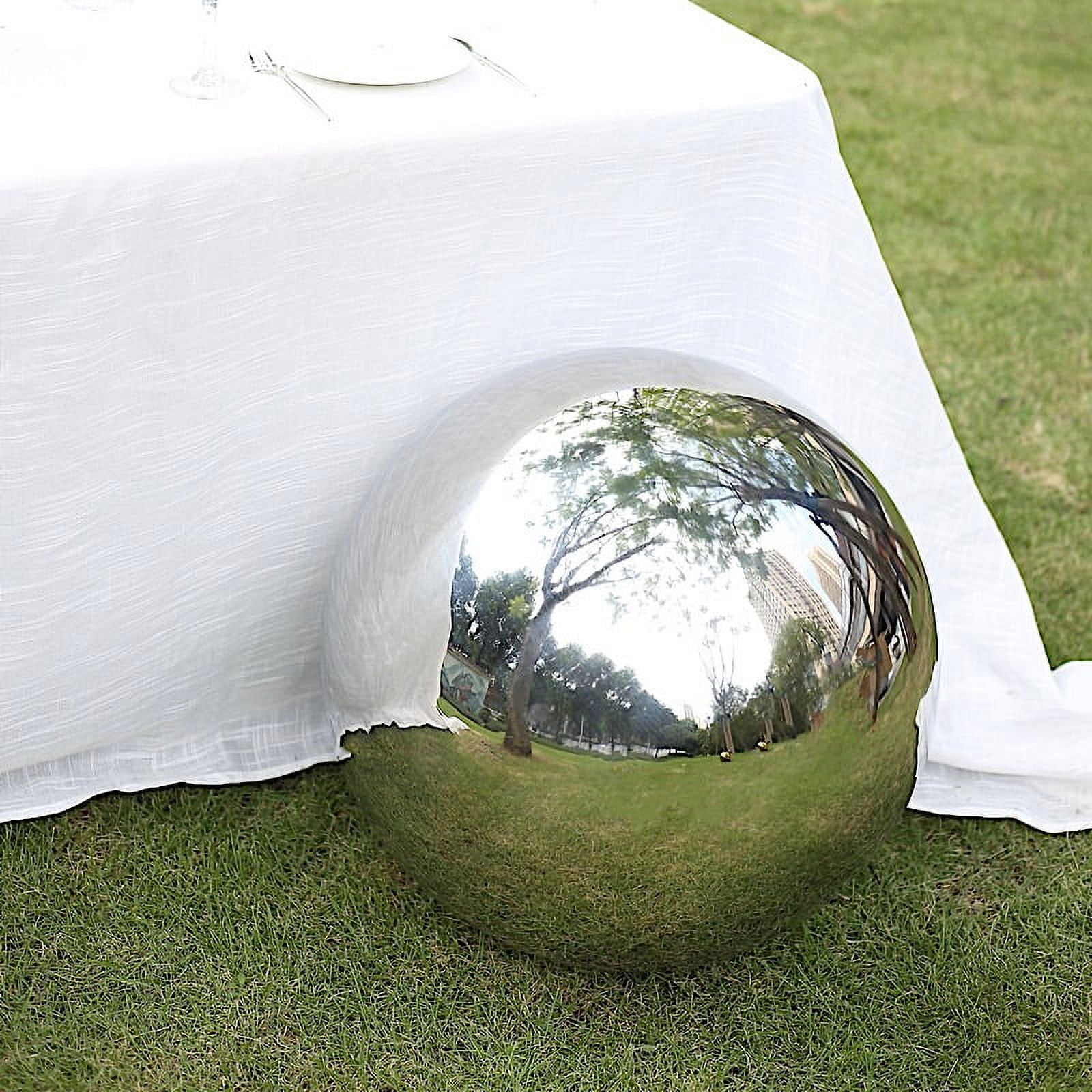 BalsaCircle 22" Silver Stainless Steel Globe Gazing Reflective Mirror ...