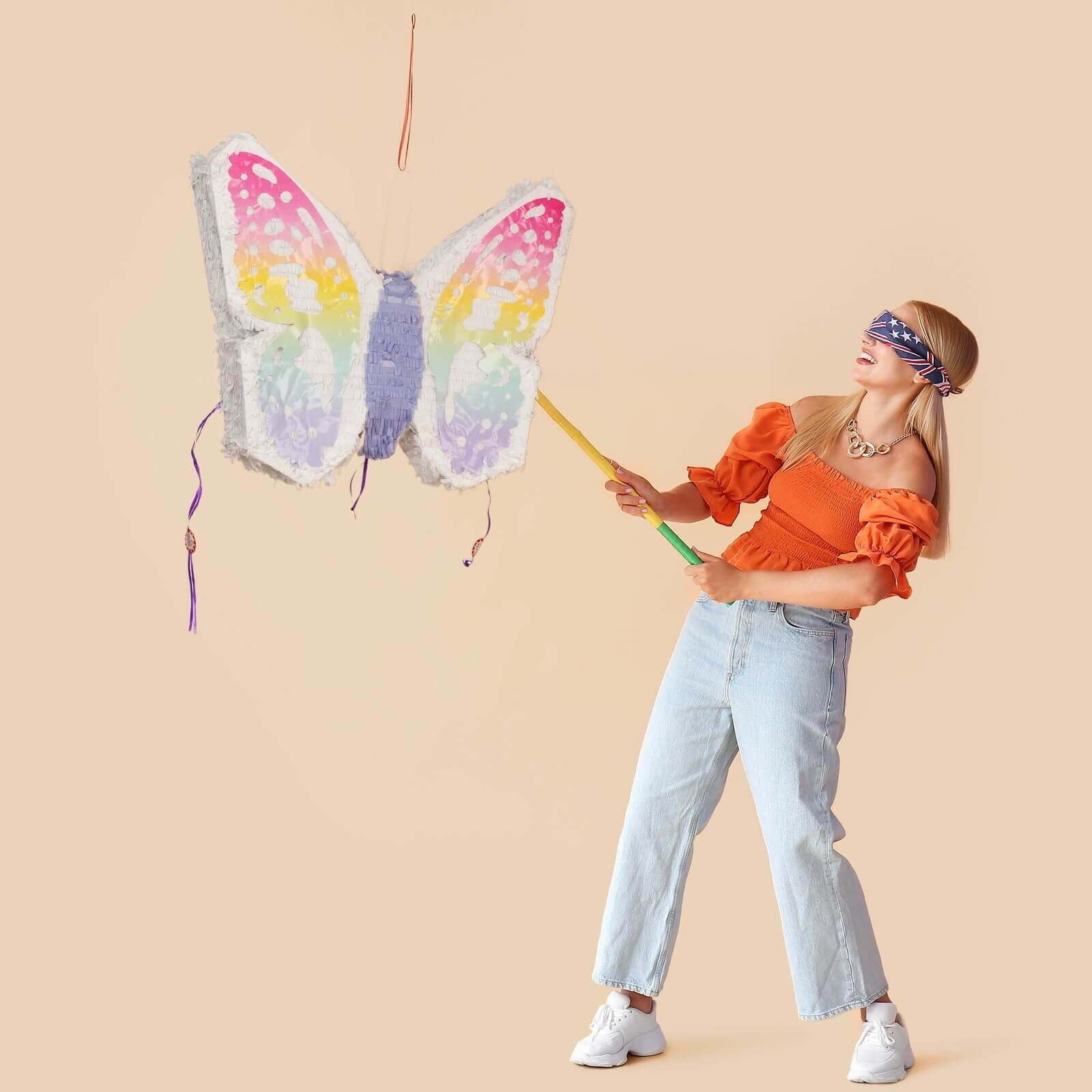 BalsaCircle 23x19 in Assorted Paper Butterfly Pinata with Pastel ...