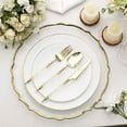 BalsaCircle 24 Gold Clear Disposable Plastic Cutlery Roman Column ...