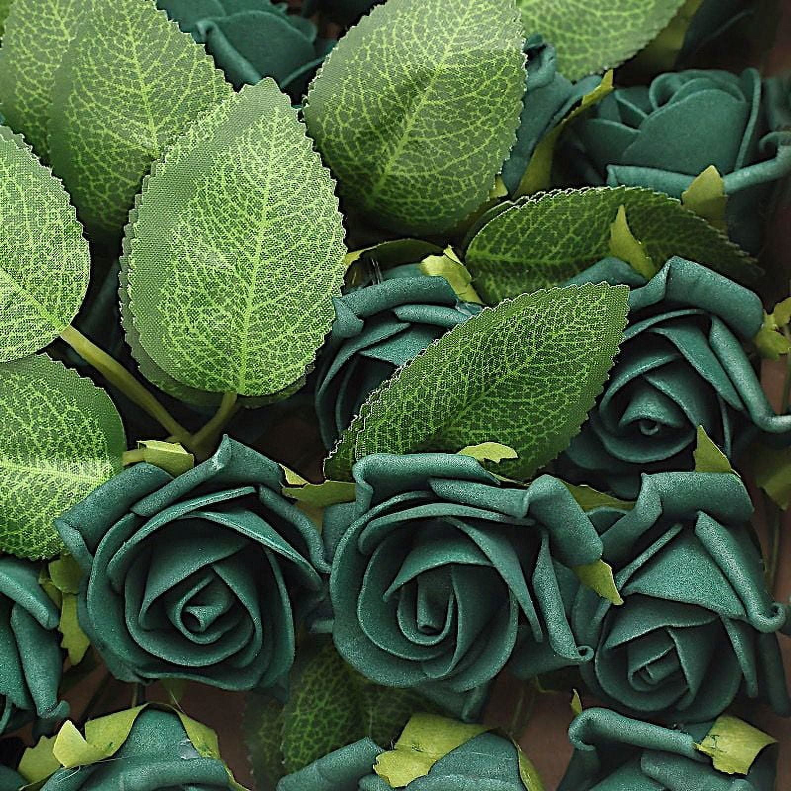 BalsaCircle 24 Hunter Green 2" Mini Foam Roses Artificial Flower Stems ...