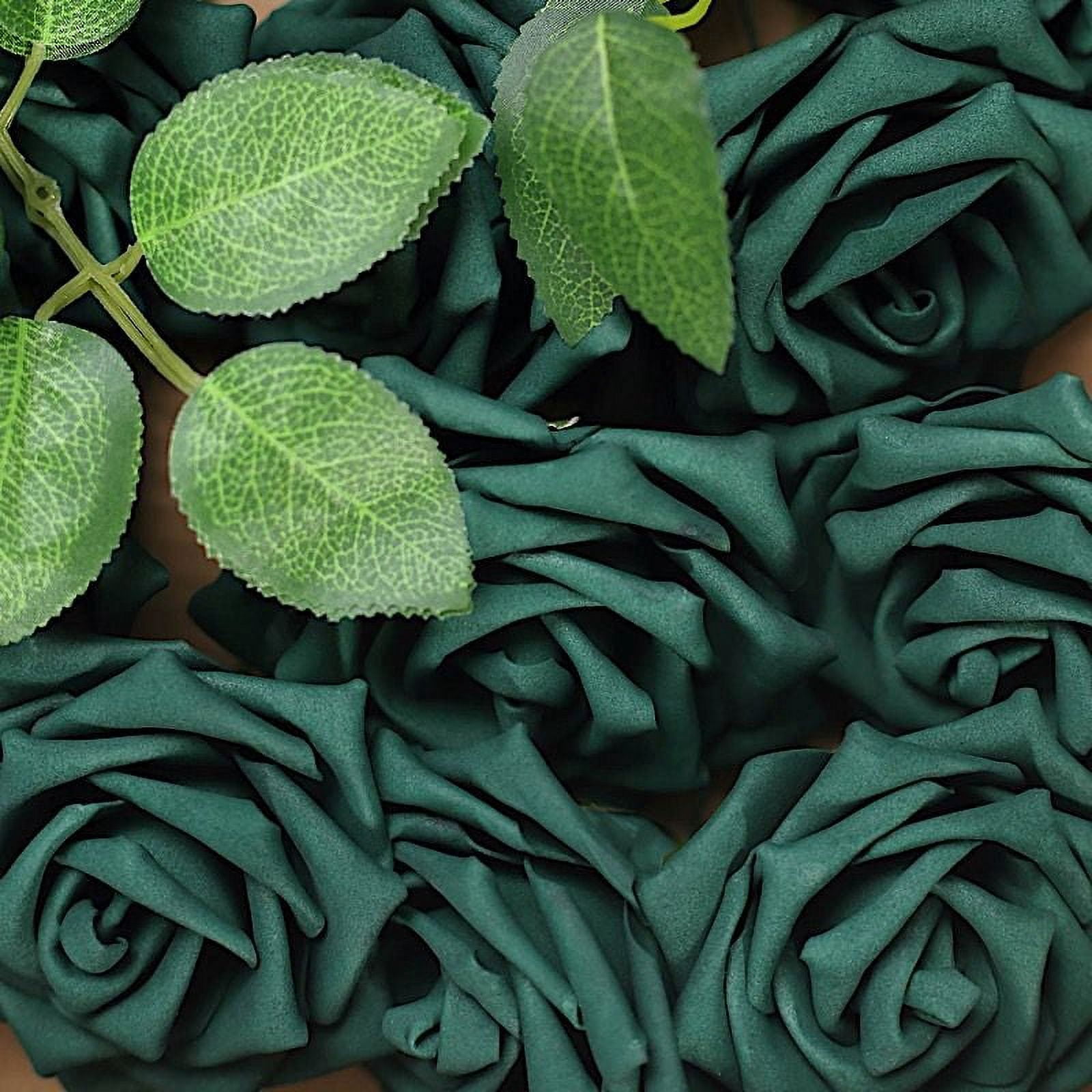 BalsaCircle 24 Hunter Green 5" Foam Roses Artificial Flower Stems ...