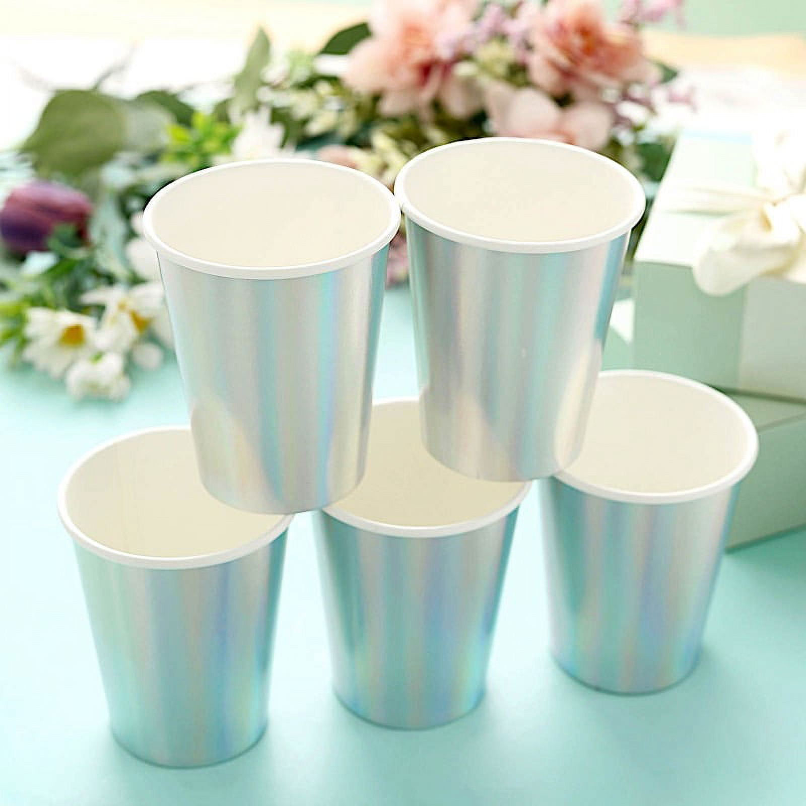 BalsaCircle 24 Metallic Iridescent 9 oz All Purpose Disposable Paper ...