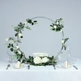 BalsaCircle 24" Silver Round Metal Floral Hoop Standing Wreath Ring ...