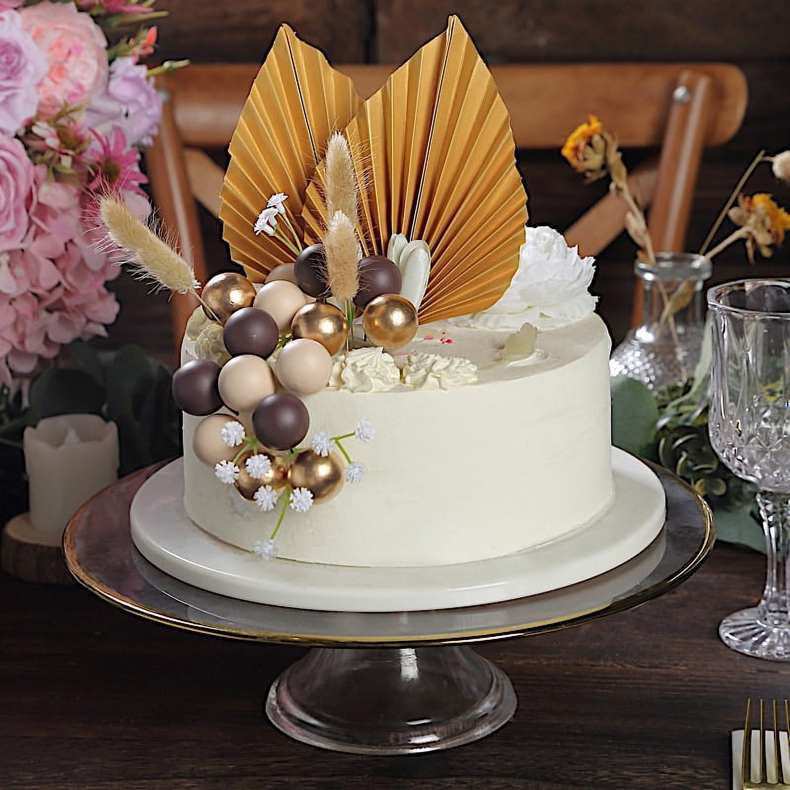 BalsaCircle 25 Assorted Palm Leaves Flower Ball Boho Cake Toppers Set ...