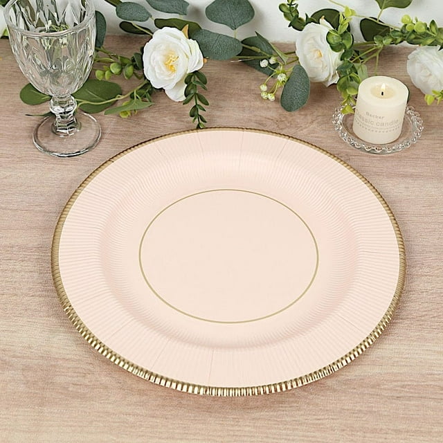 Balsa Circle 25 Blush 13" Round Disposable Paper Charger Plates ...