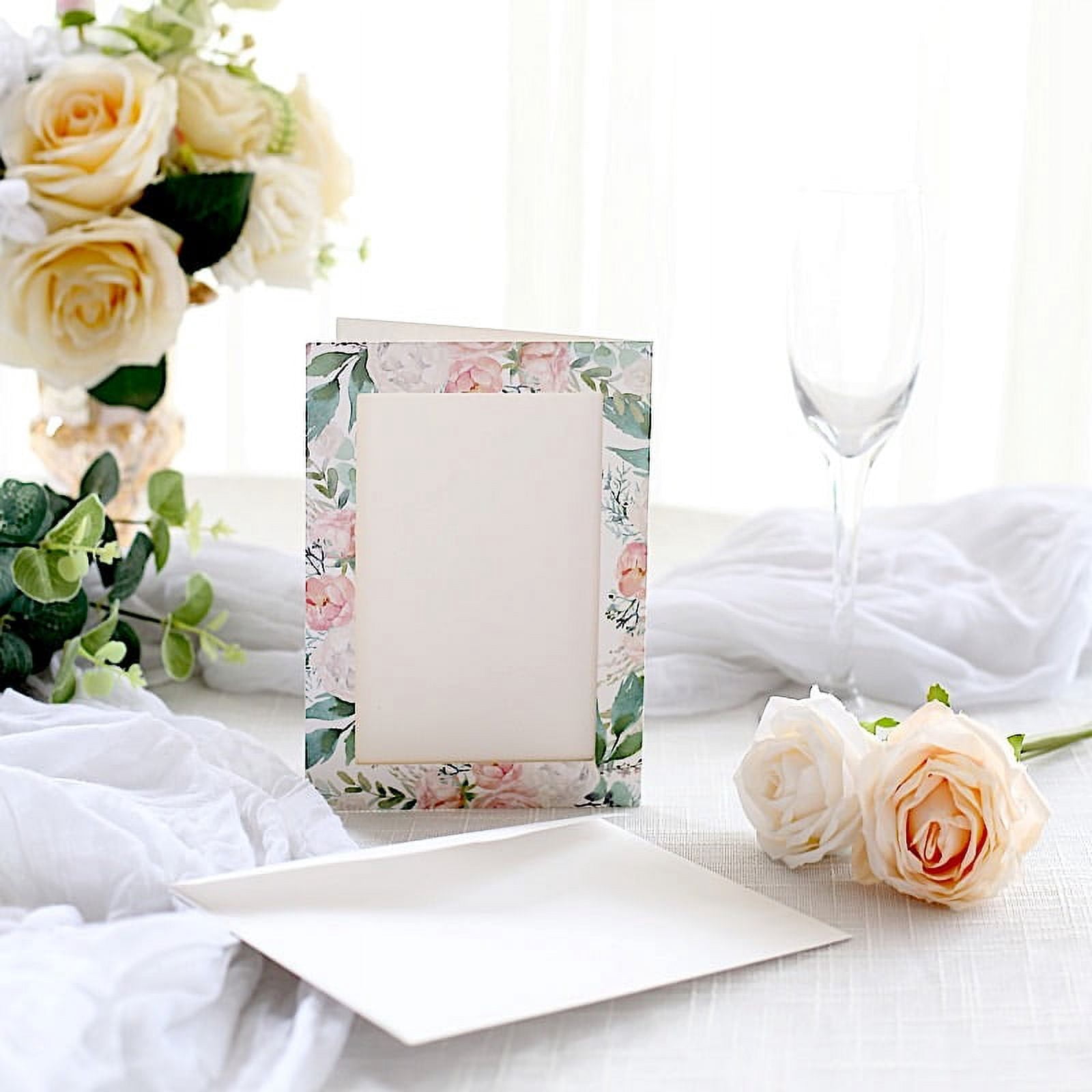 BalsaCircle 25 Gold Picture Frames 7" Floral Paper Cards with Envelopes ...