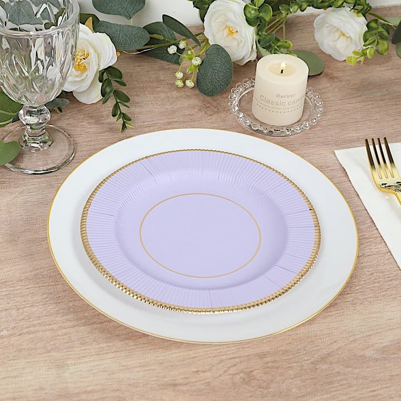 BalsaCircle 25 Lavender 8" Round Disposable Paper Charger Plates ...