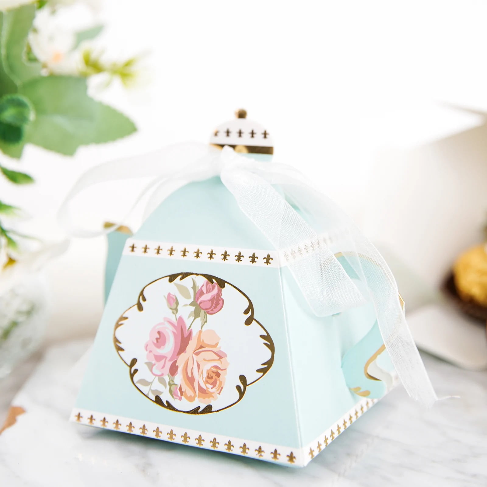 Balsa Circle 25 Mini Teapot Favor Boxes, Turquoise, 4" with Ribbons ...