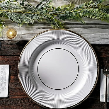 Fennco Styles Holiday Christmas Snowflake Design 13" Decorative Charger ...