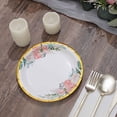 BalsaCircle 25 White 7" Round Disposable Paper Plates Floral Design ...