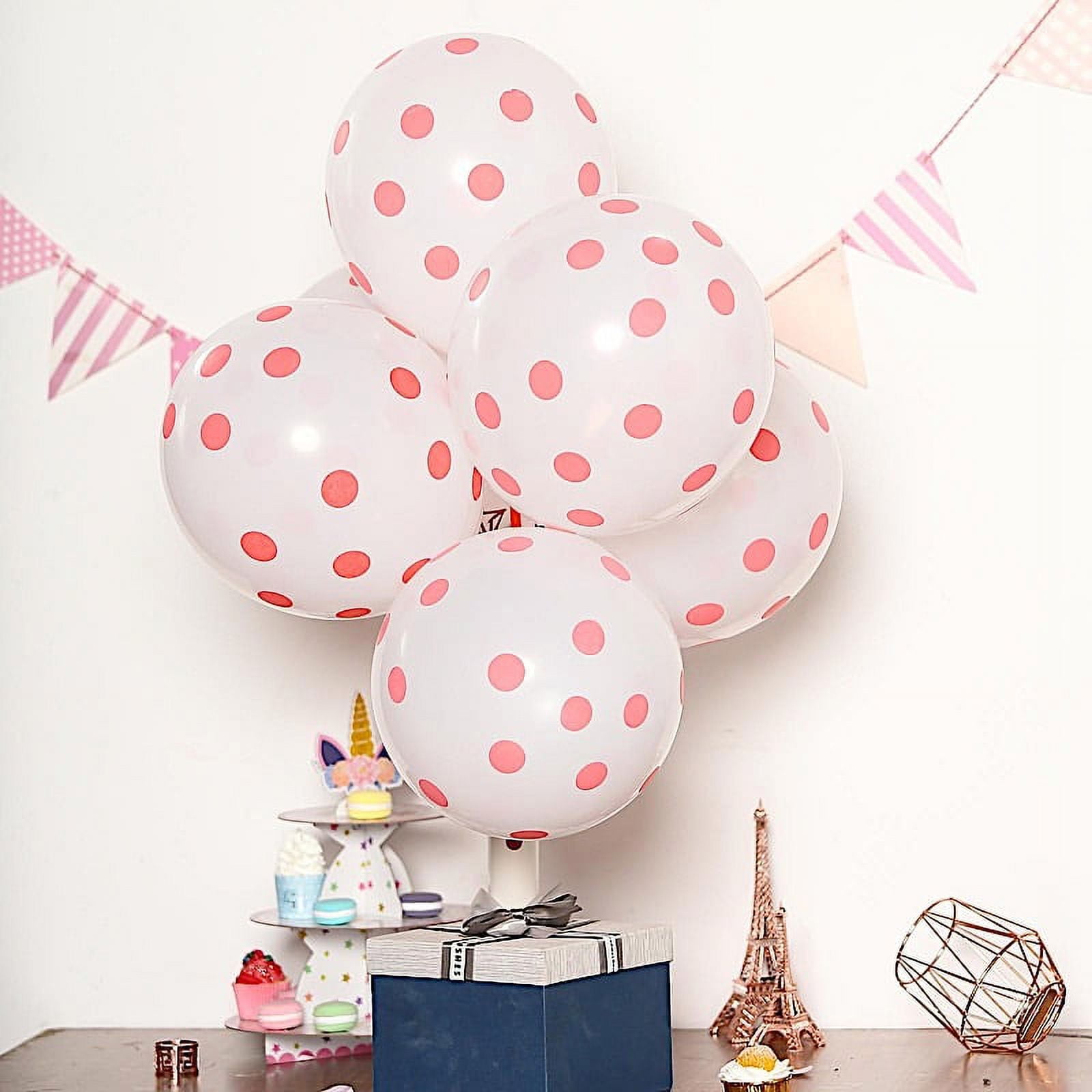Balsa Circle 25 White Pink Polka Dots 12