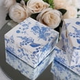 BalsaCircle 25 pcs Blue 4x4 in Floral Printed Square Gift Boxes Party ...