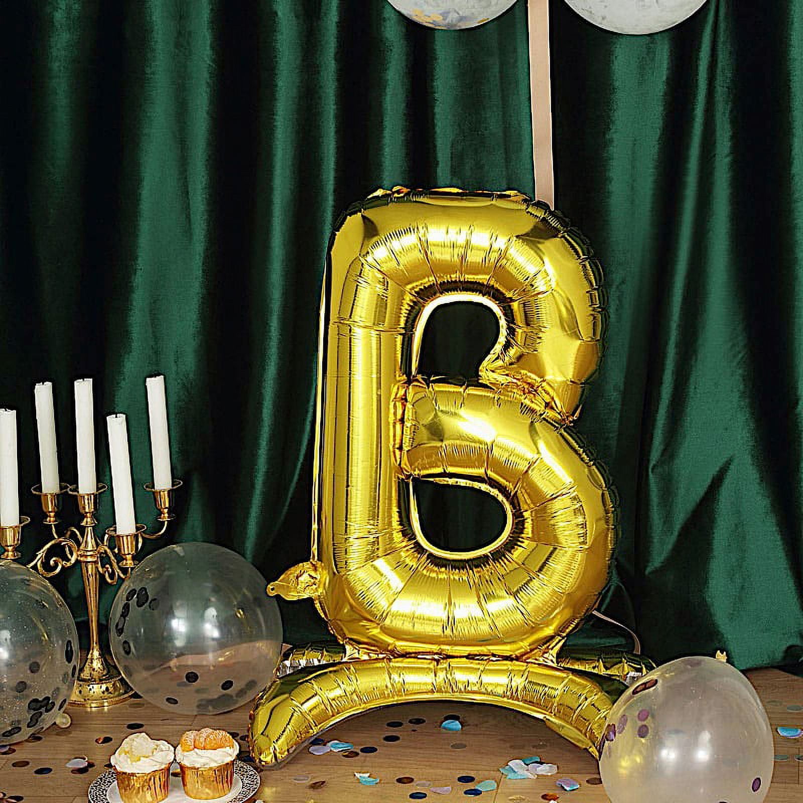 BalsaCircle 27" Gold Letter B Mylar Foil Plain Standing Balloons ...