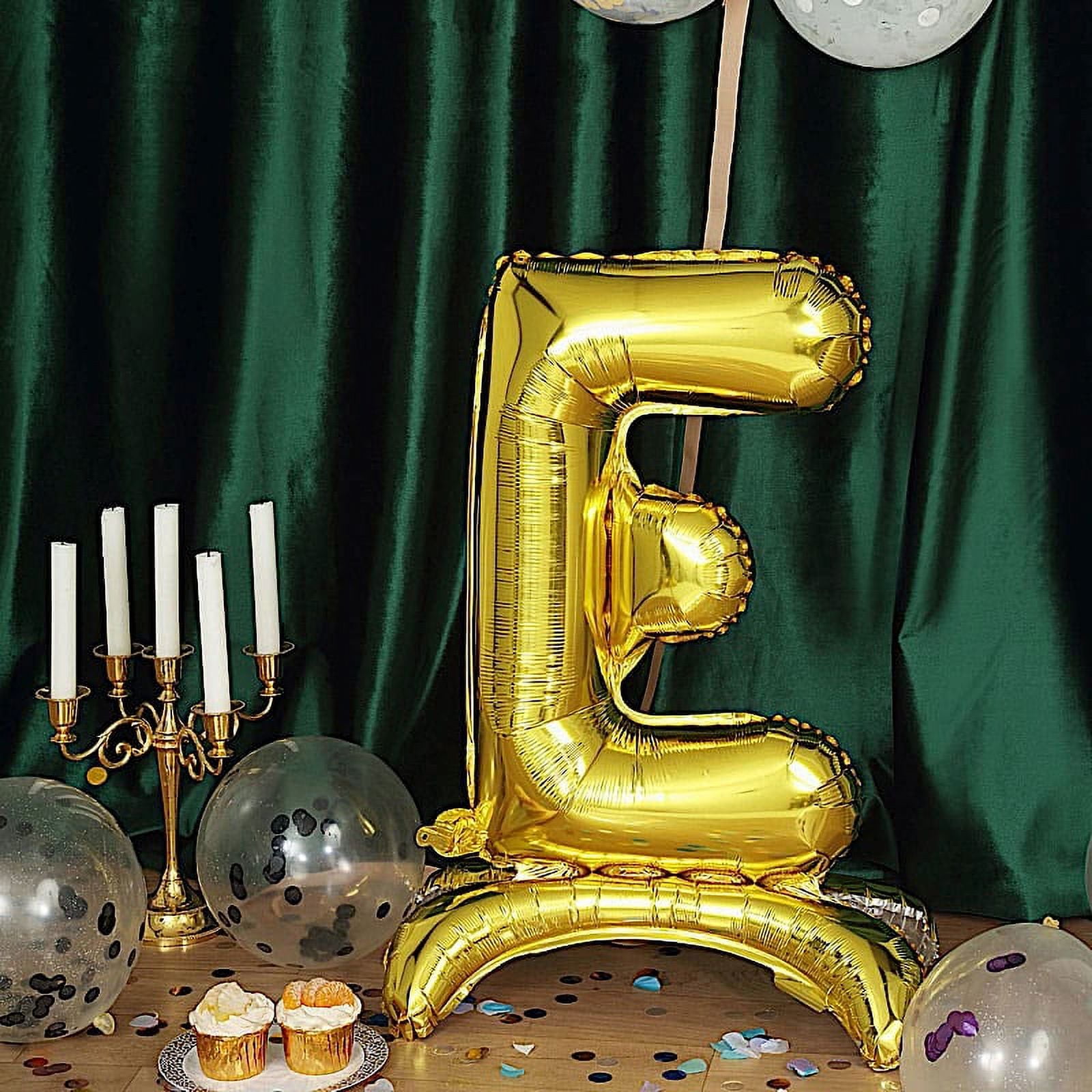 BalsaCircle 27" Gold Letter E Mylar Foil Plain Standing Balloons ...