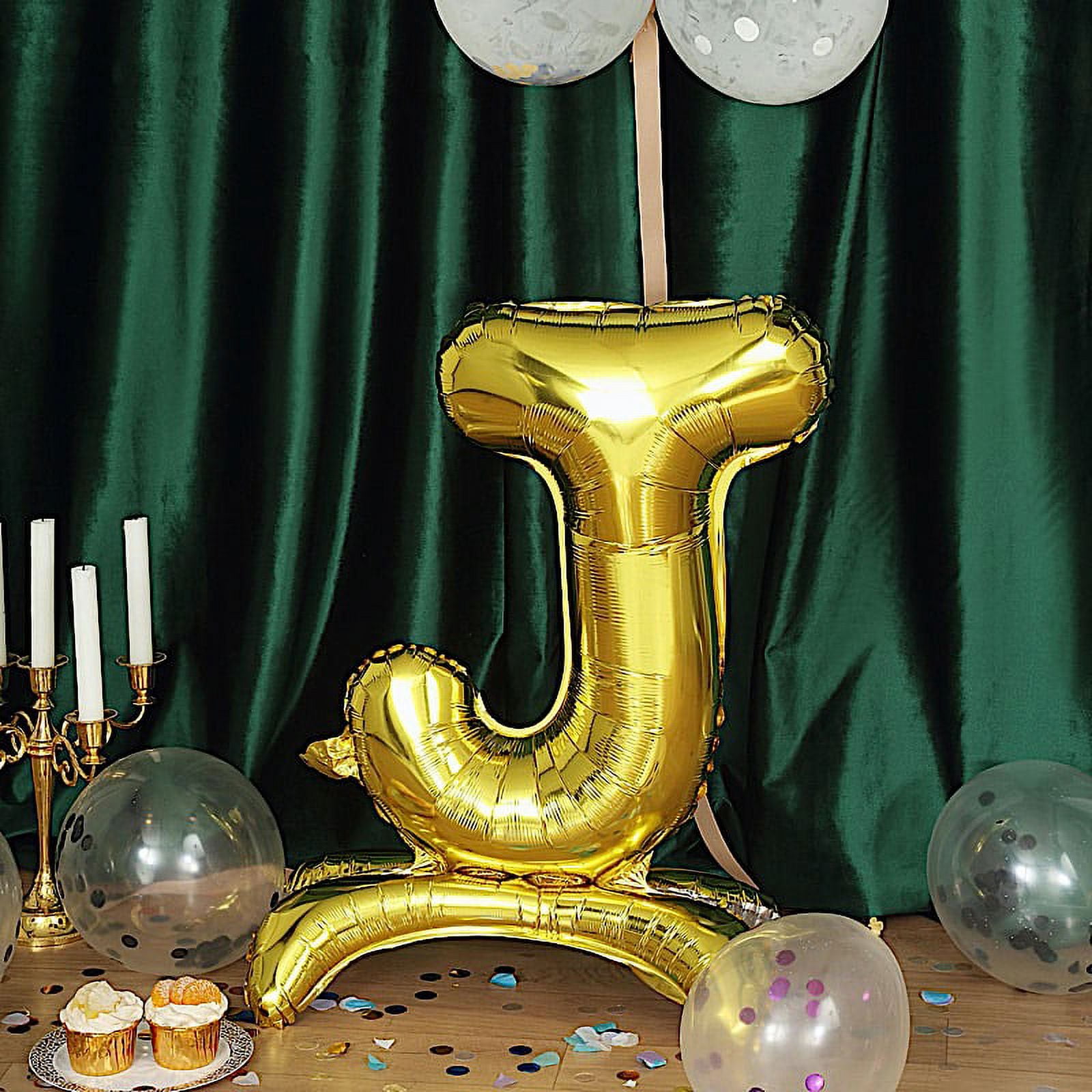 BalsaCircle 27" Gold Letter J Mylar Foil Plain Standing Balloons ...